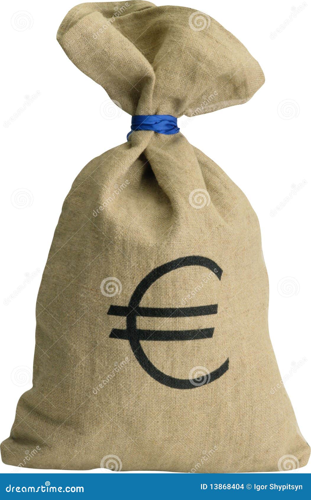Sack with euro. stock photo. Image of rope, business - 13868404