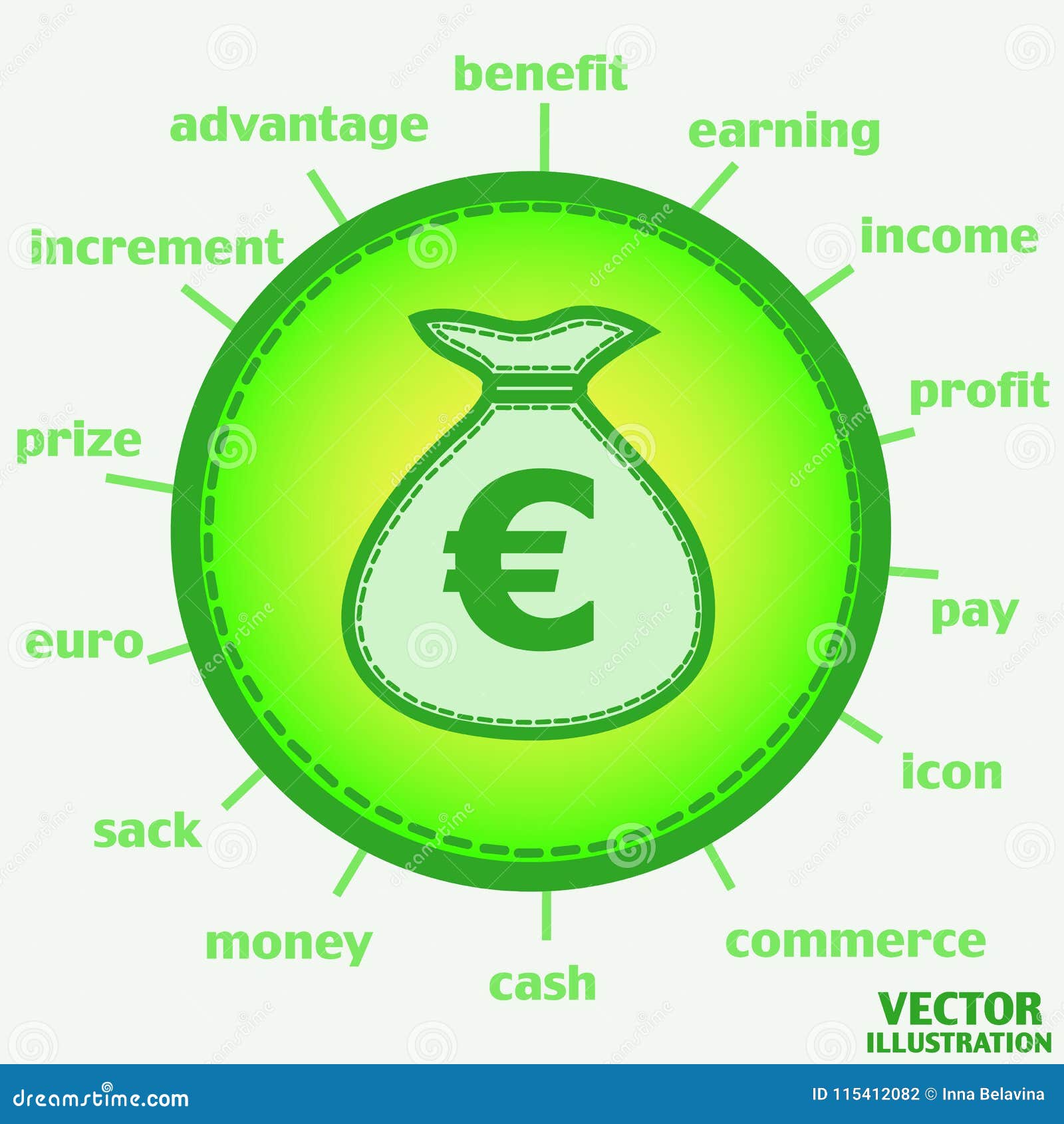 Sack with Euro Icon. Vector. Stock Vector - Illustration of deposit ...