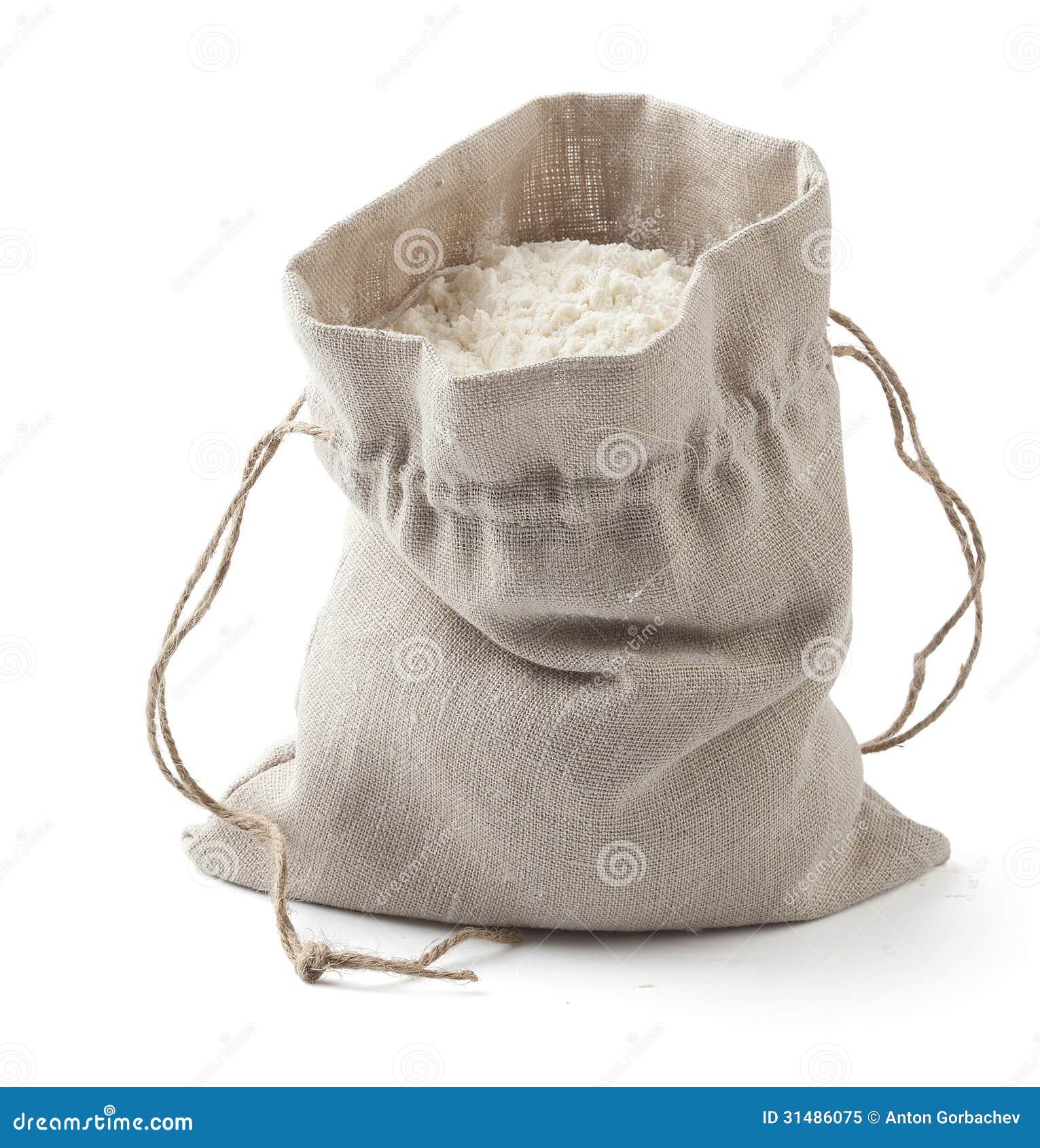 Sack with flour stock image. Image of rope, groceries - 31486075
