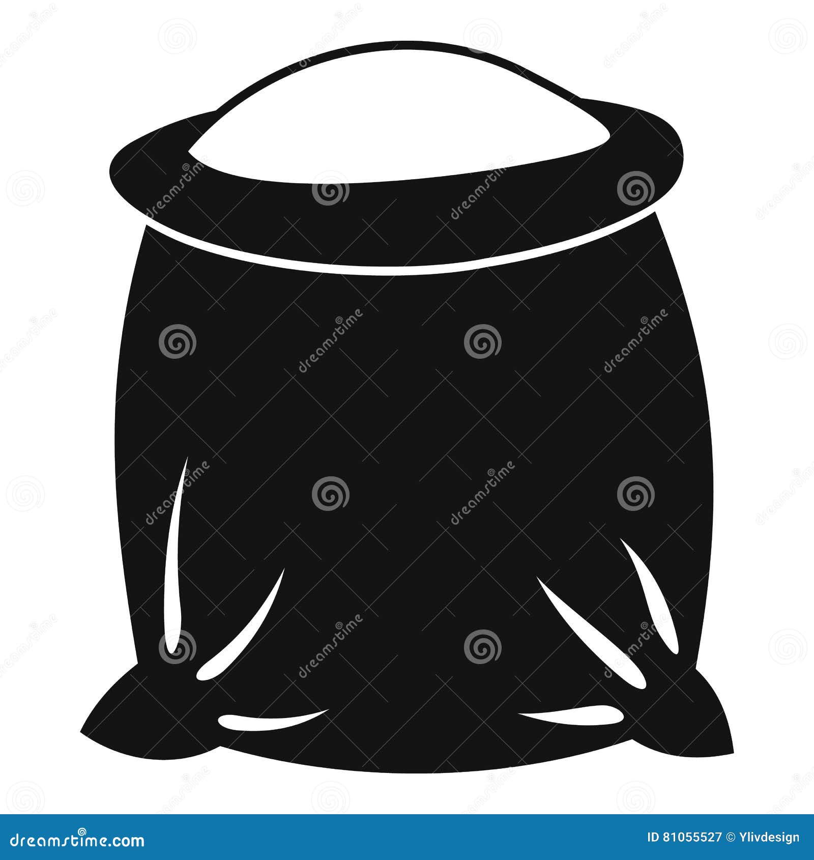 Sack Full of Flour Icon, Simple Style Stock Vector - Illustration of ...
