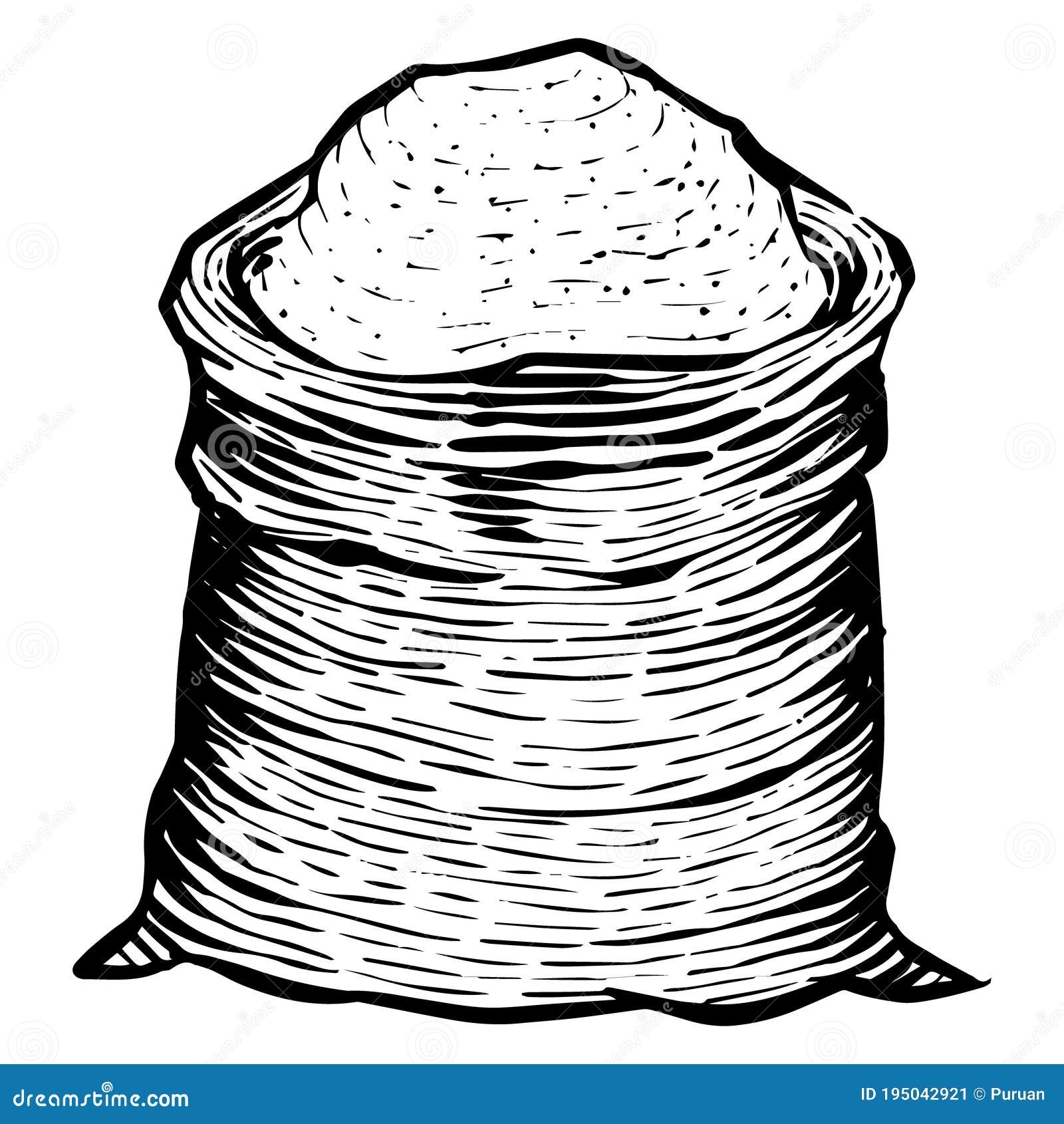 Sack of Grain Icon in Sketch Style. Stock Vector - Illustration of ...