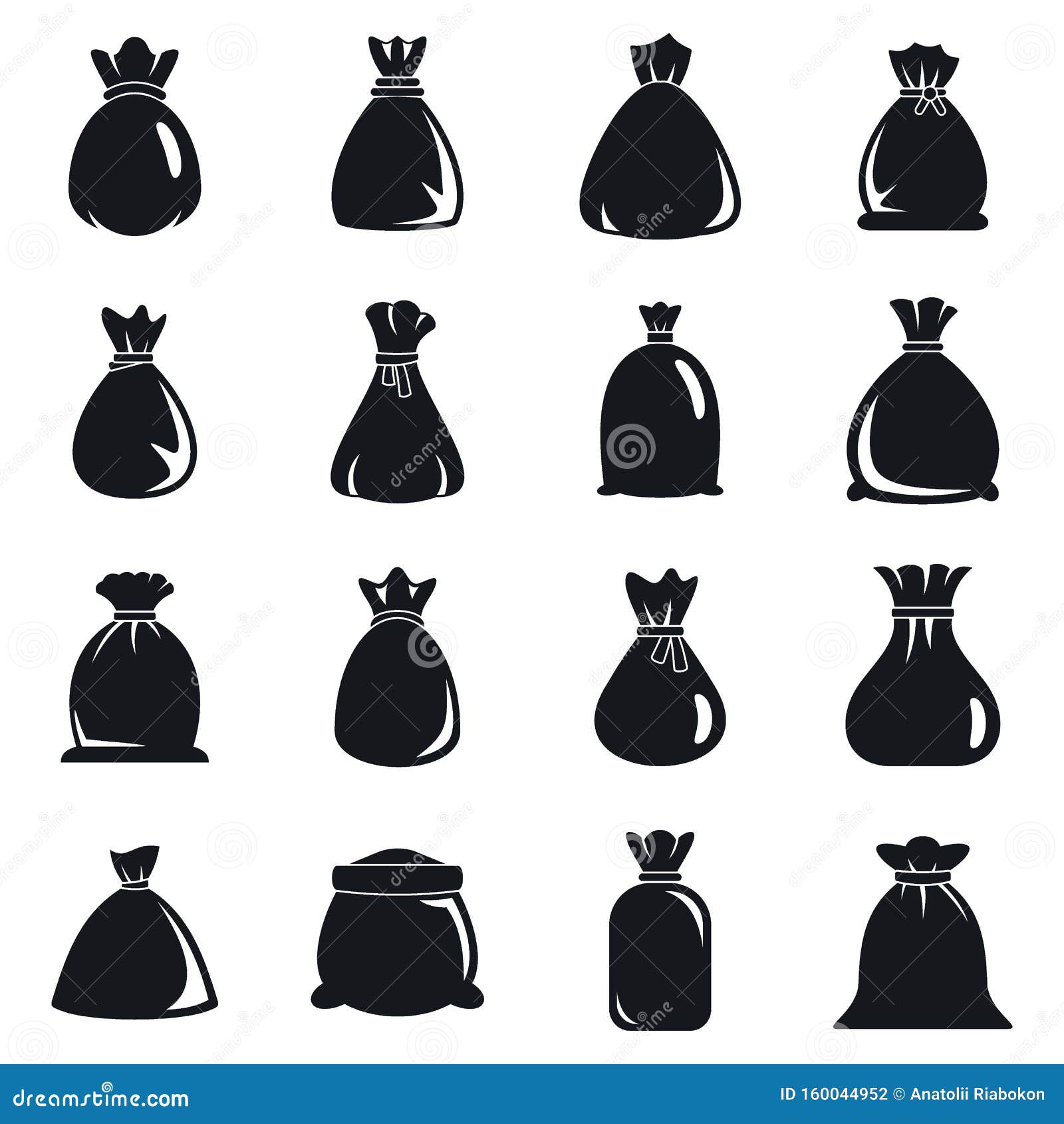 Sack Icons Set, Simple Style Stock Vector - Illustration of packaging ...