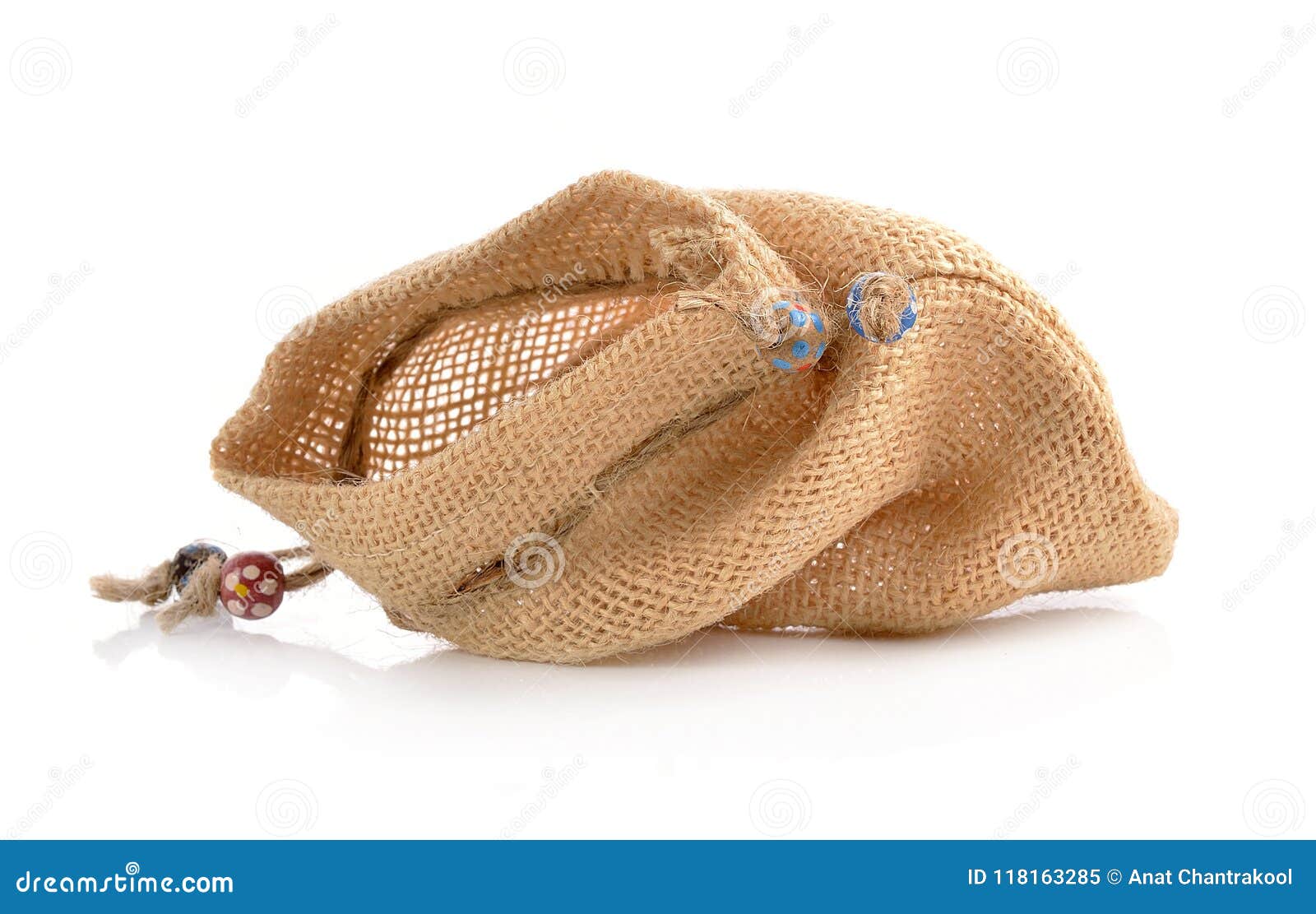 Sack Isolated on a White Background. Stock Image - Image of grain ...