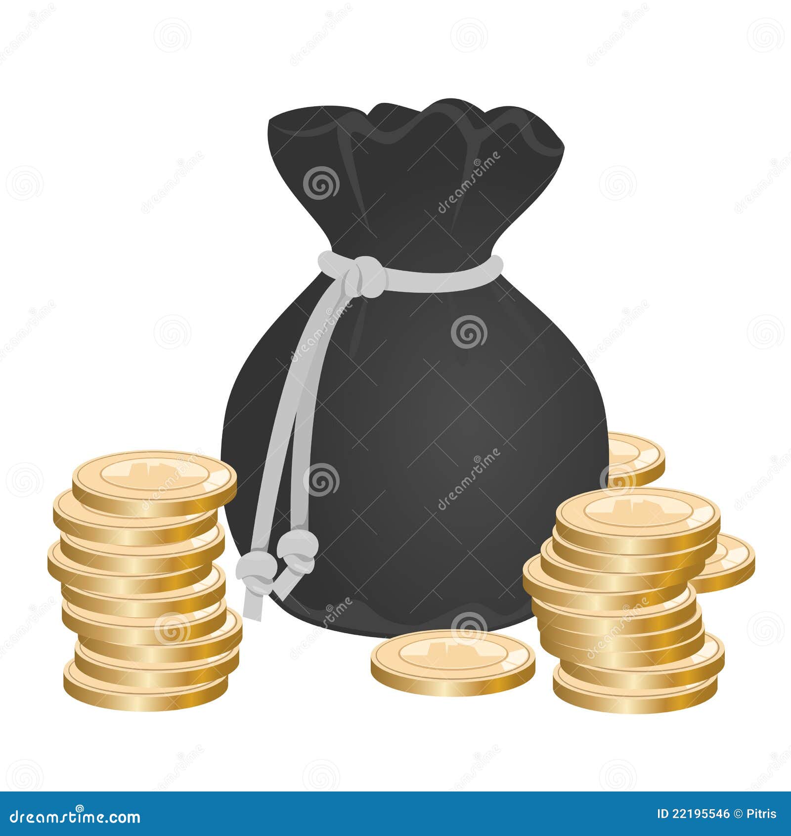 Sack mit Geld vektor abbildung. Illustration von preis - 22195546