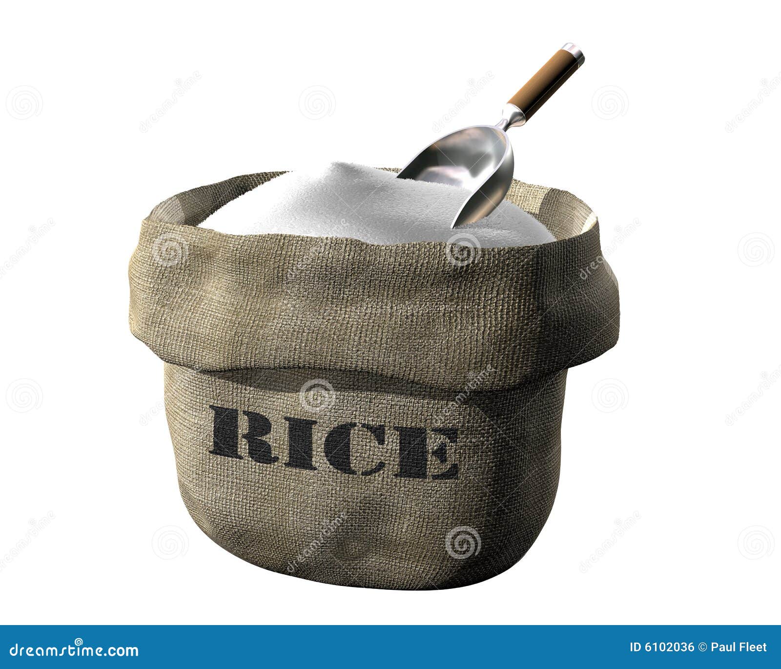 Sack of rice stock illustration. Illustration of isolated - 6102036