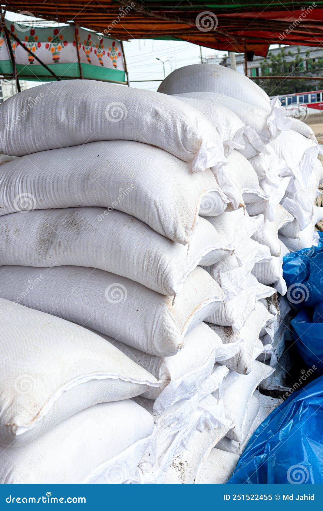 Sack stock of salt on shop stock image. Image of cardboard - 251522455