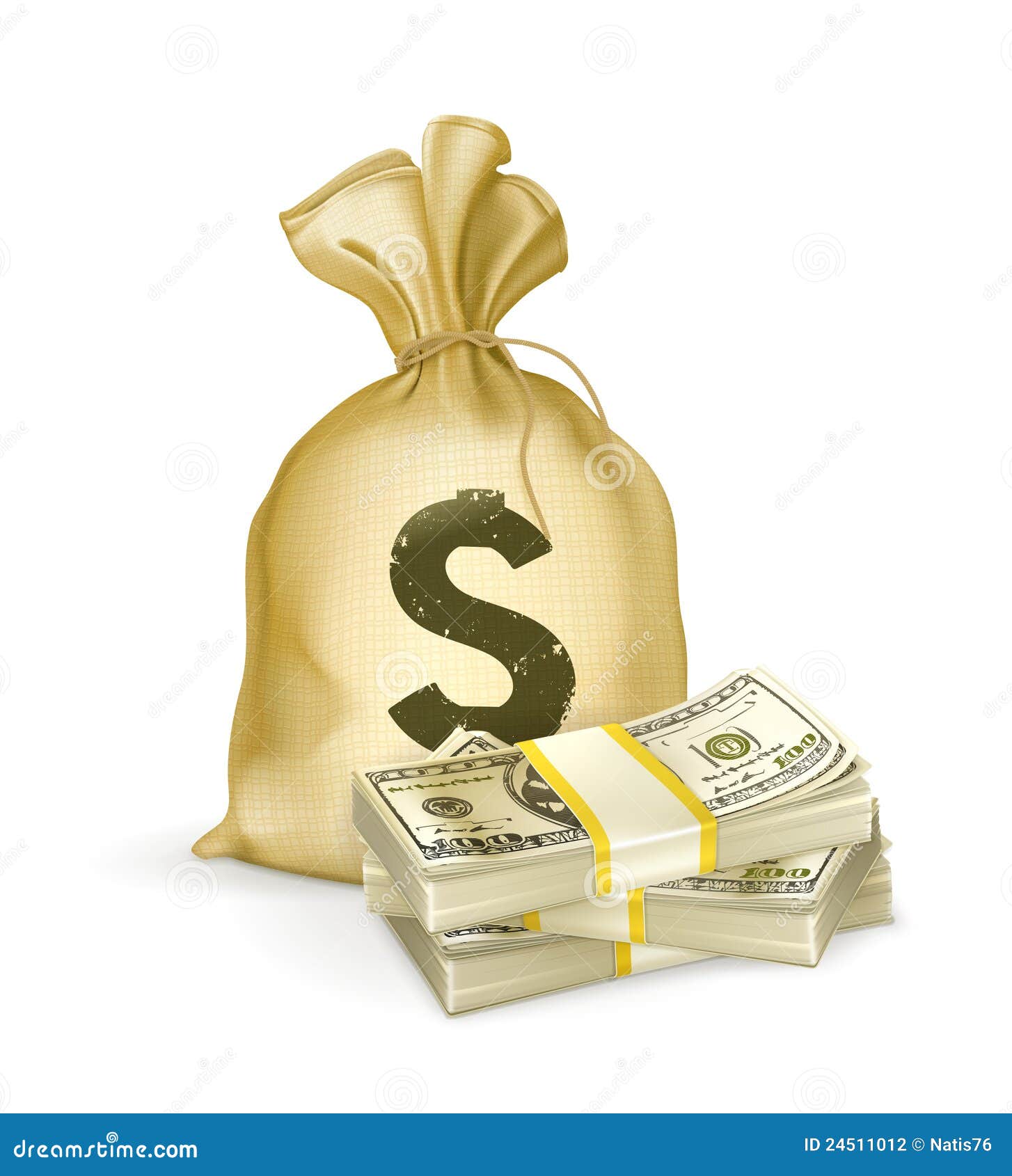 Sack und Geld vektor abbildung. Illustration von bargeld - 24511012