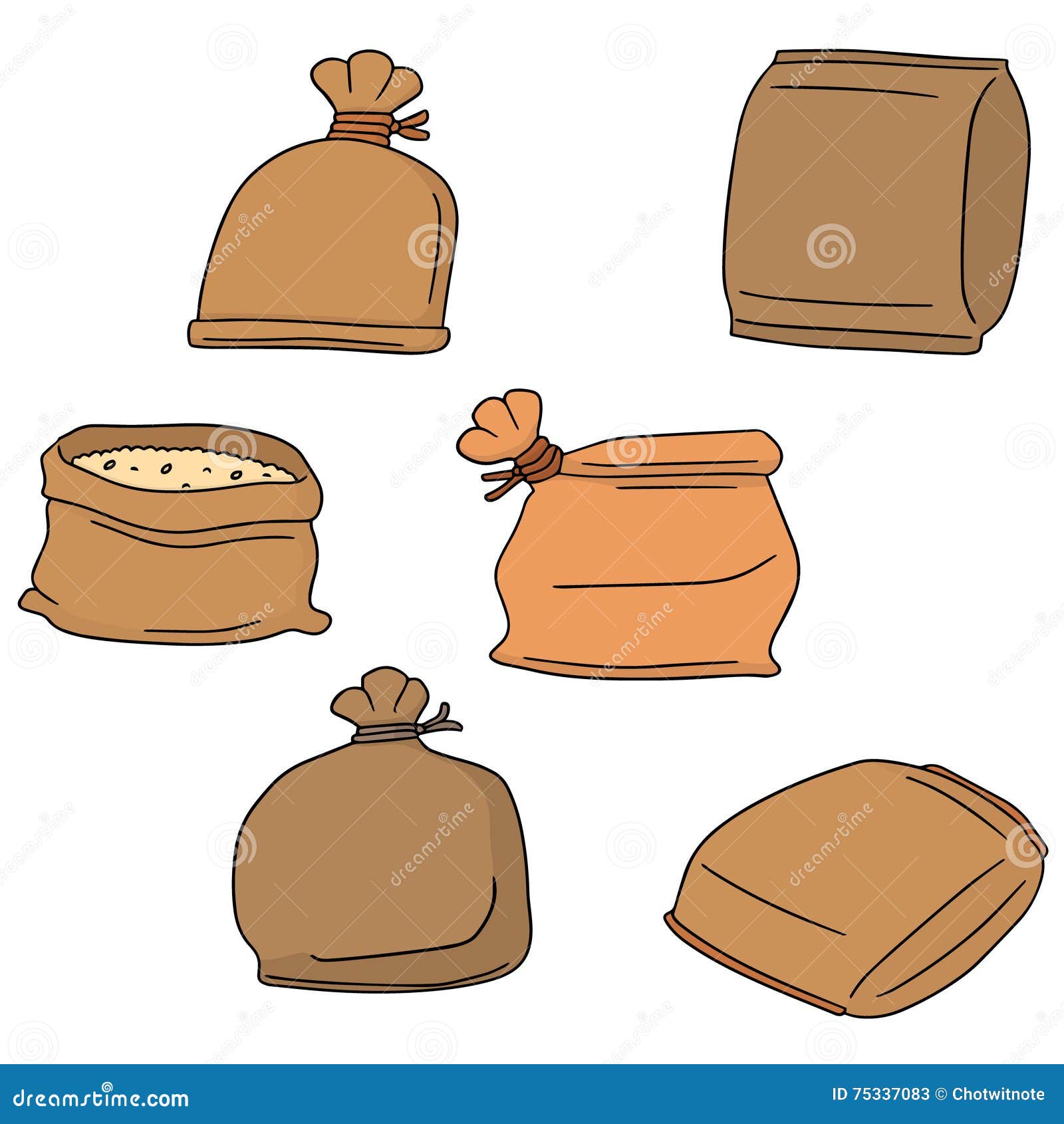Sack stock vector. Illustration of pouch, hand, heavy - 75337083
