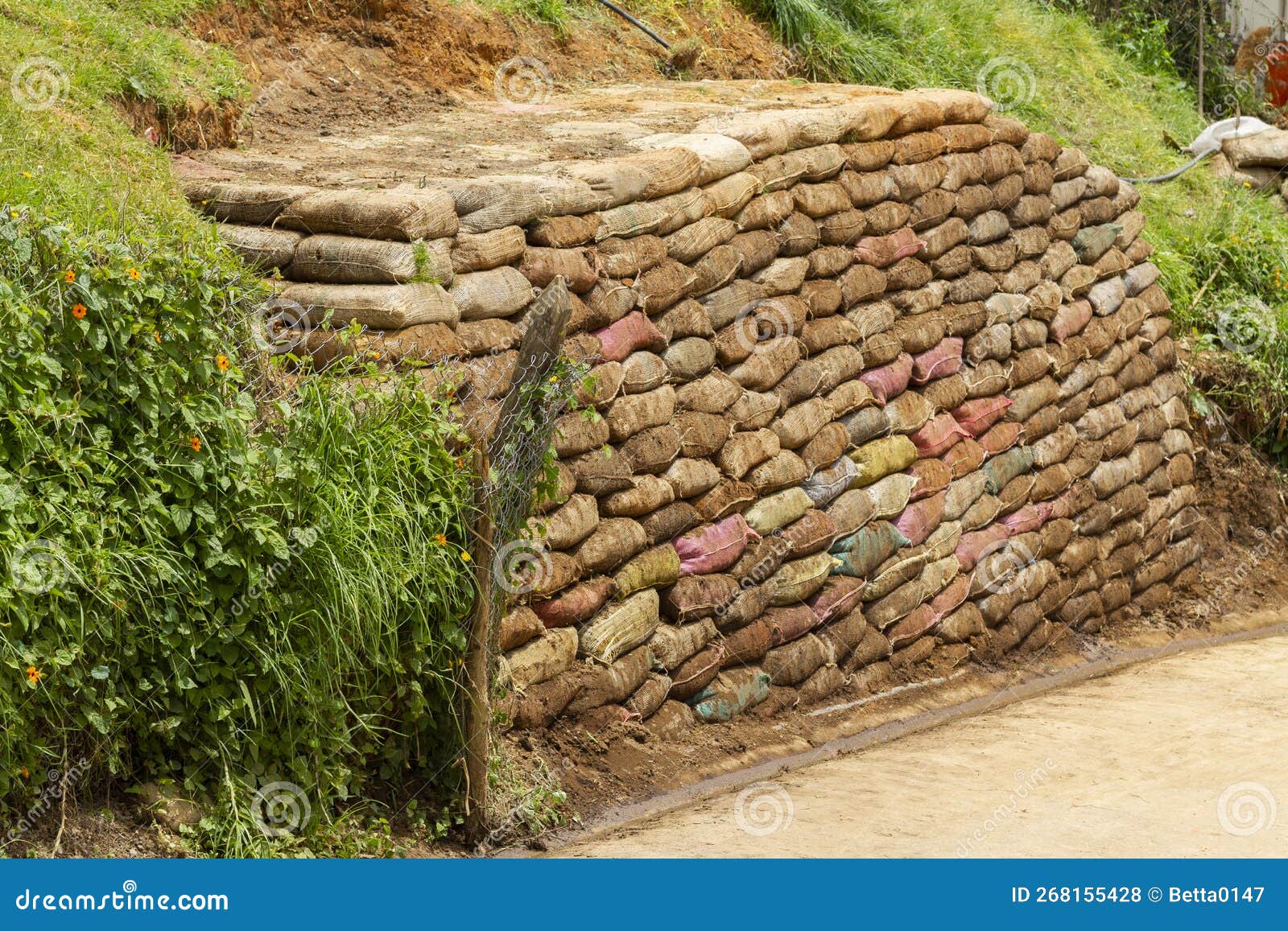 Sack Wall Slope Container stock photo. Image of emergency - 268155428