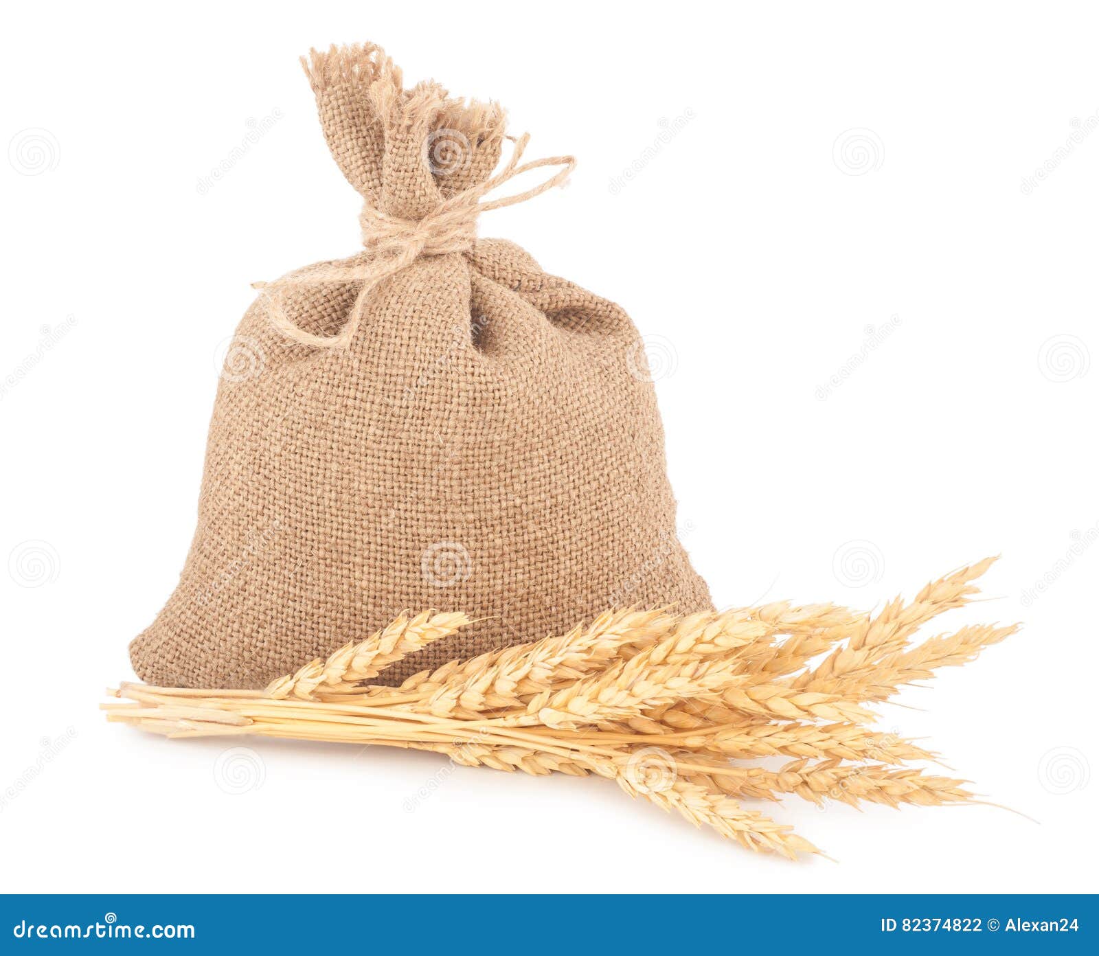 Sack of wheat grains stock photo. Image of background - 82374822