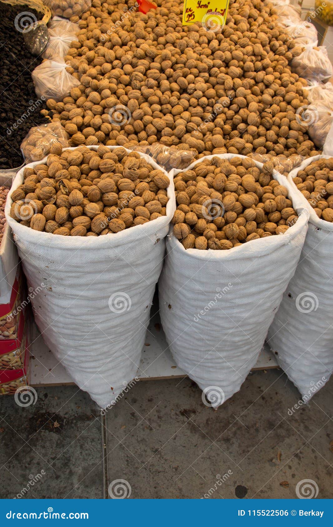 Sack of Whole Walnuts with Hard Nutshells Stock Photo - Image of ...