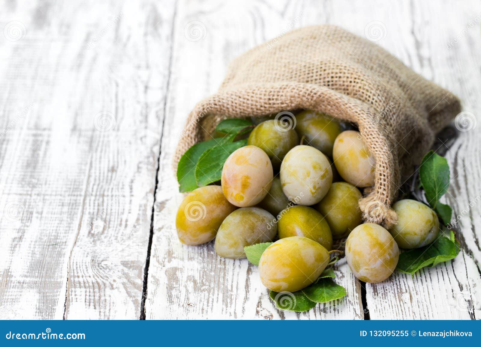 Sackcloth Bag Full of Fresh Yellow Plums Stock Image - Image of organic ...