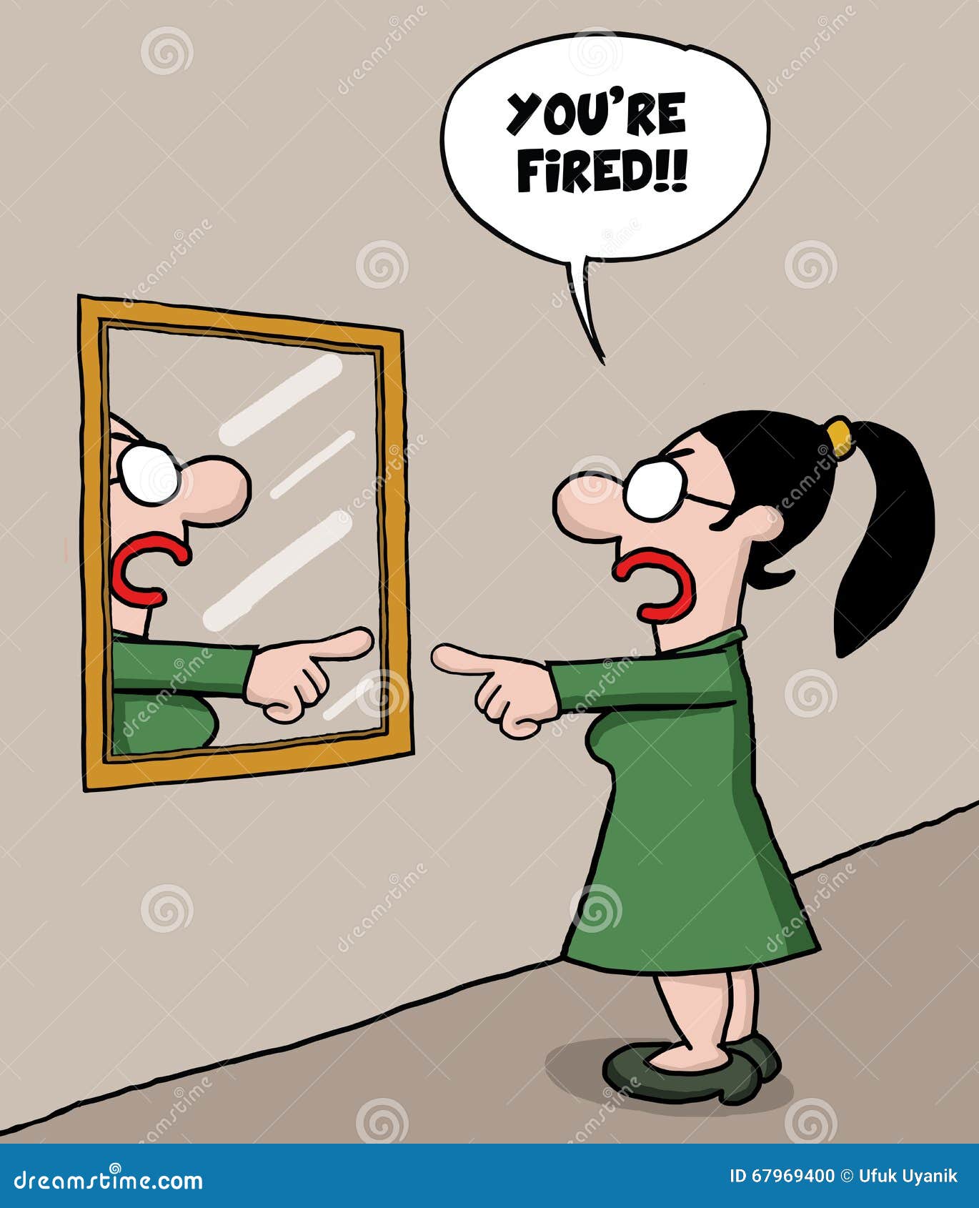 Sacking herself stock vector. Illustration of firing - 67969400