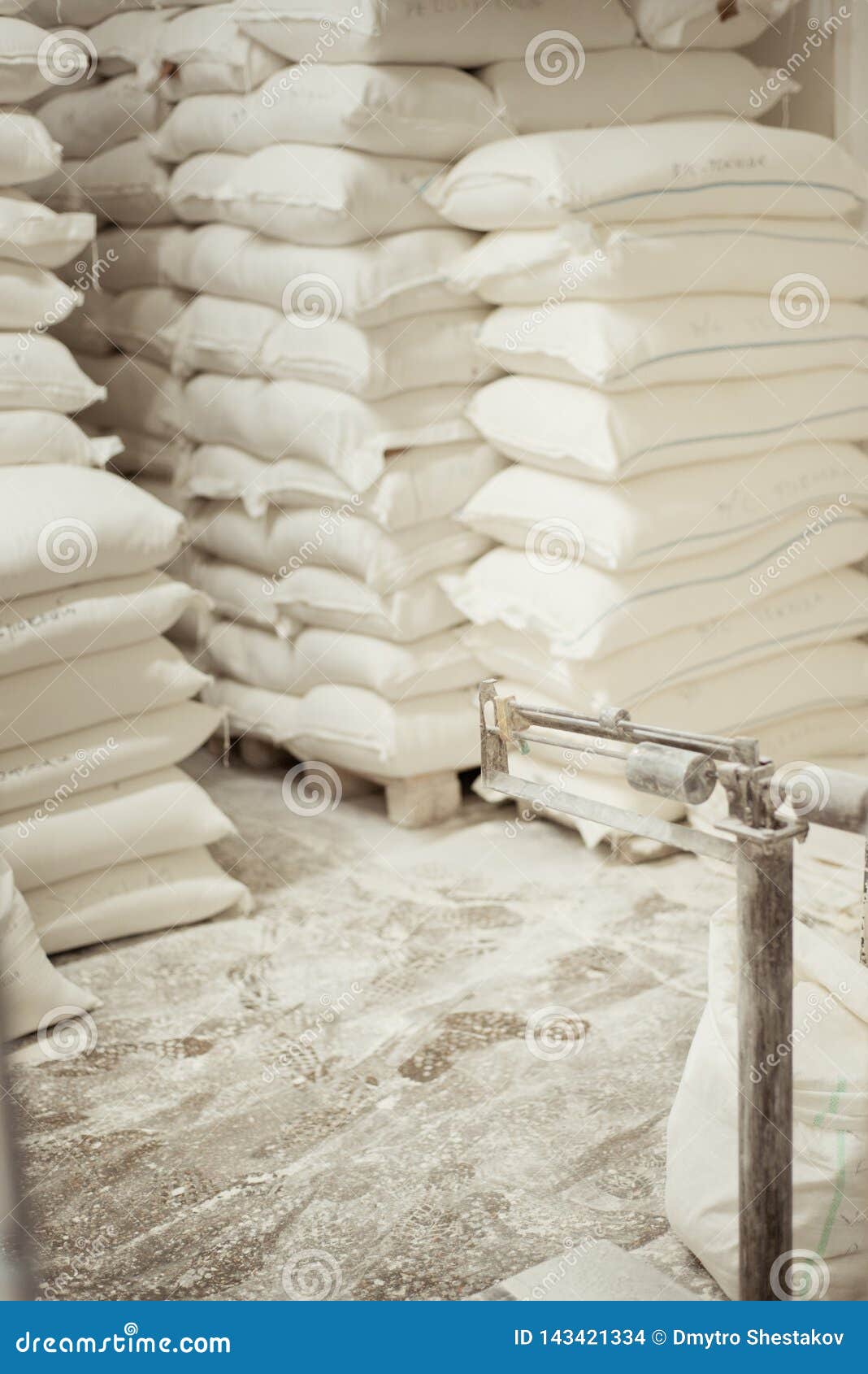 Sacks of Flour in the Bakery Warehouse Stock Photo - Image of kitchen ...