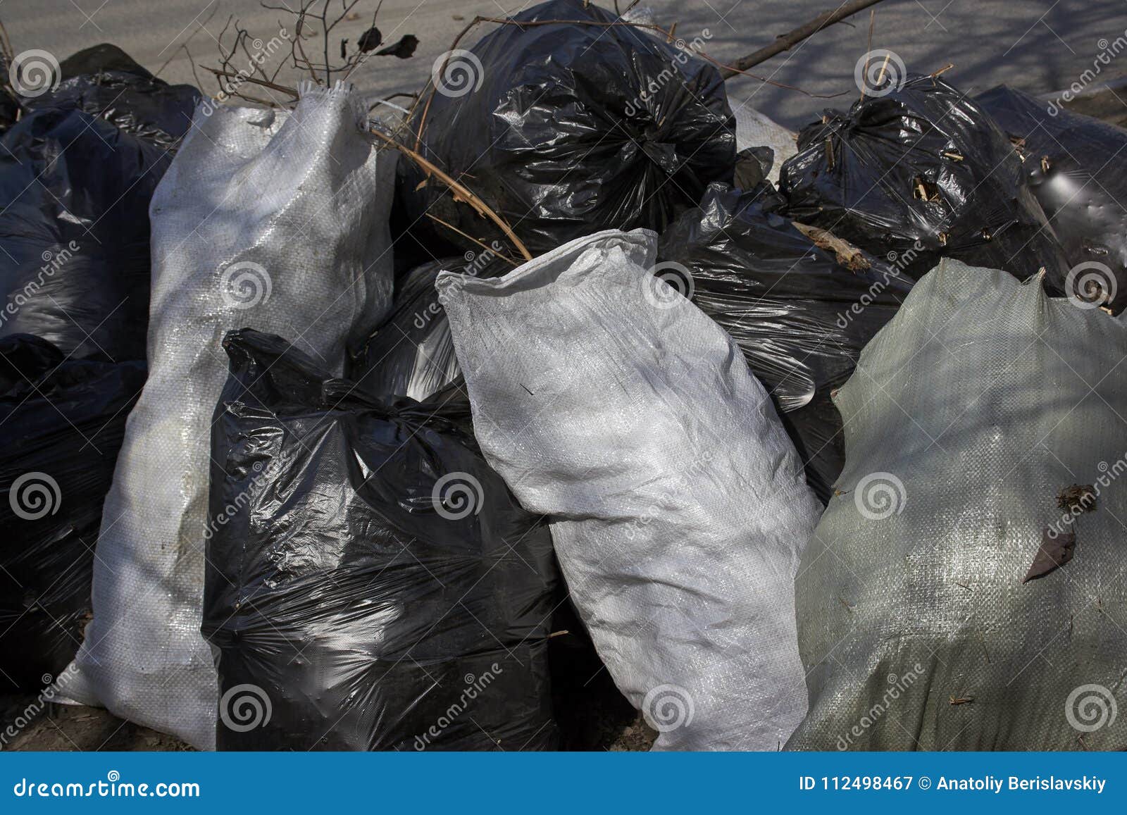 Sacks of garbage stock image. Image of garbagebag, litter - 112498467