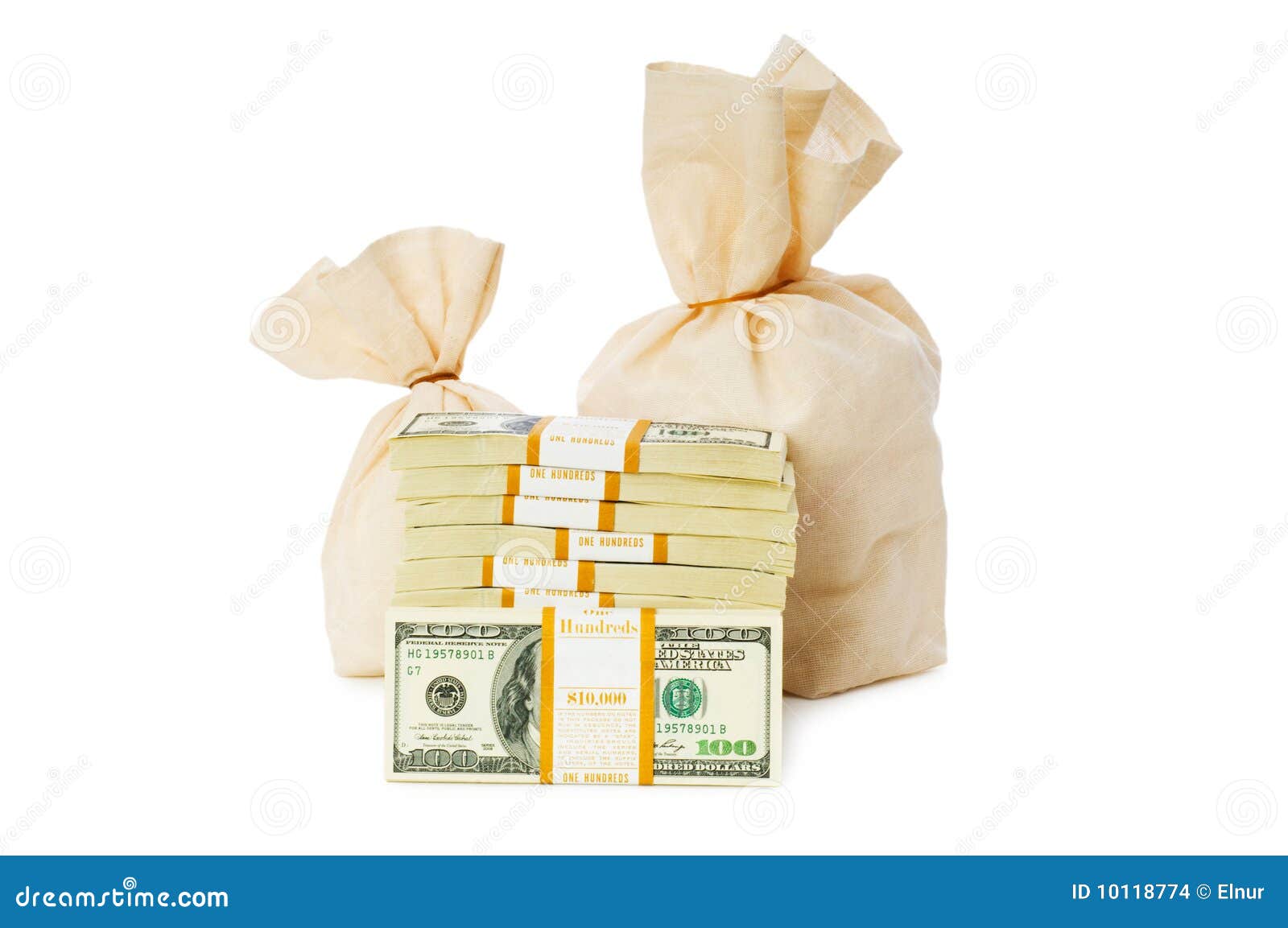 Sacks of money isolated stock photo. Image of paper, isolated - 10118774