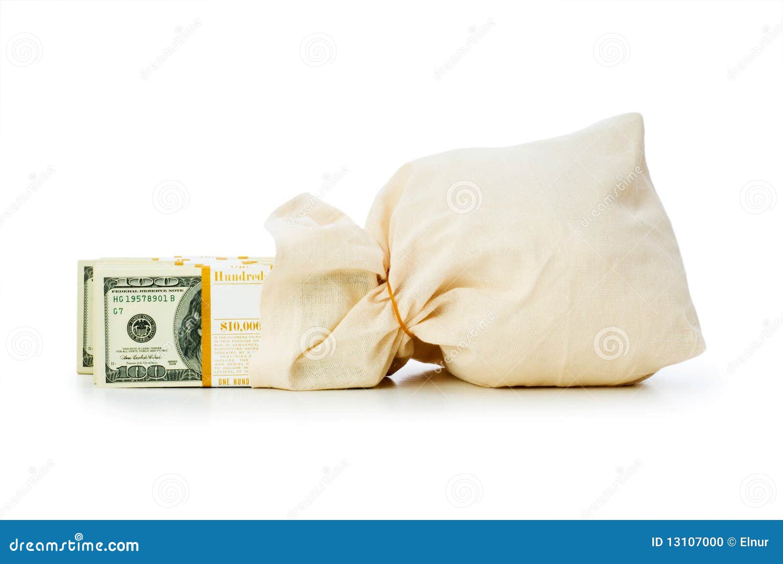Sacks of money isolated stock photo. Image of cash, bags - 13107000