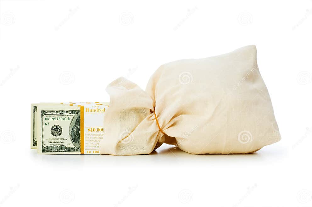 Sacks of money isolated stock photo. Image of cash, bags - 13107000