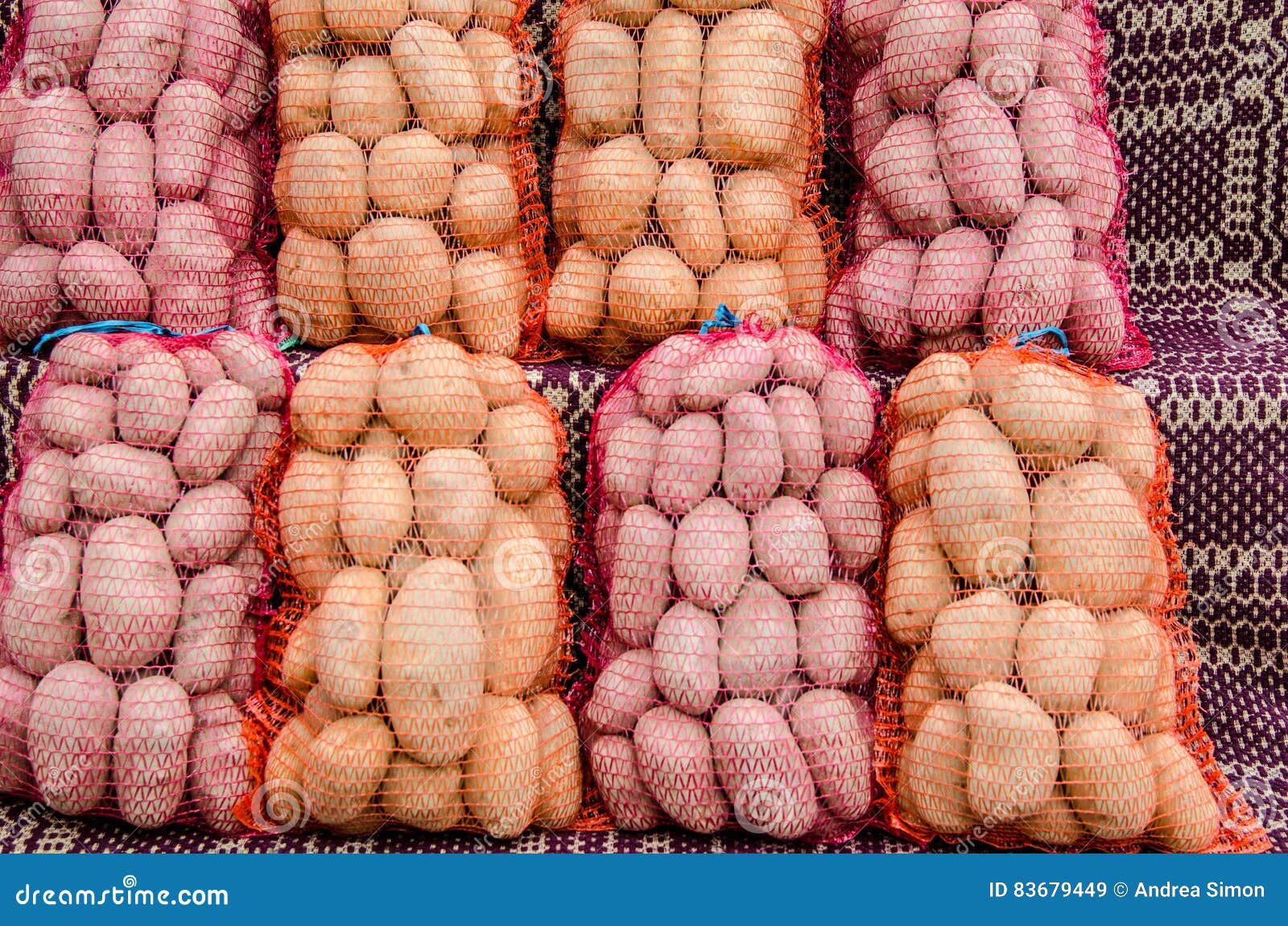 8 sacks of potatoes stock image. Image of girls, flowers - 83679449