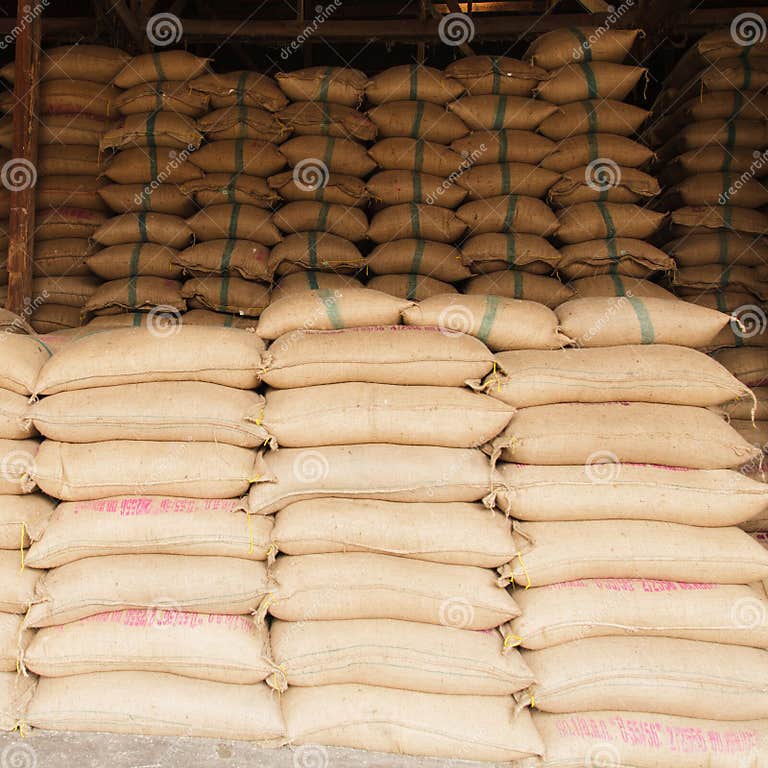 Sacks of rice stock image. Image of sacks, industry, natural - 38968167
