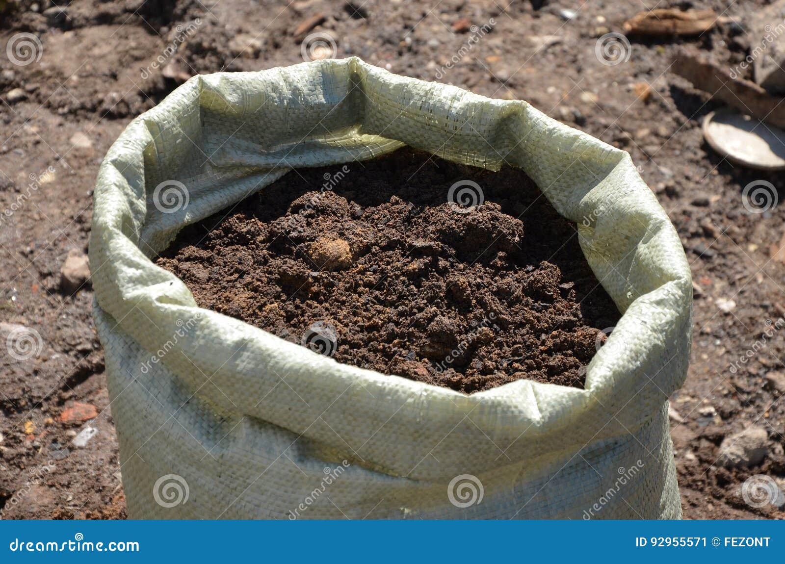 Sacks of soil stock image. Image of fresh, natural, ground - 92955571