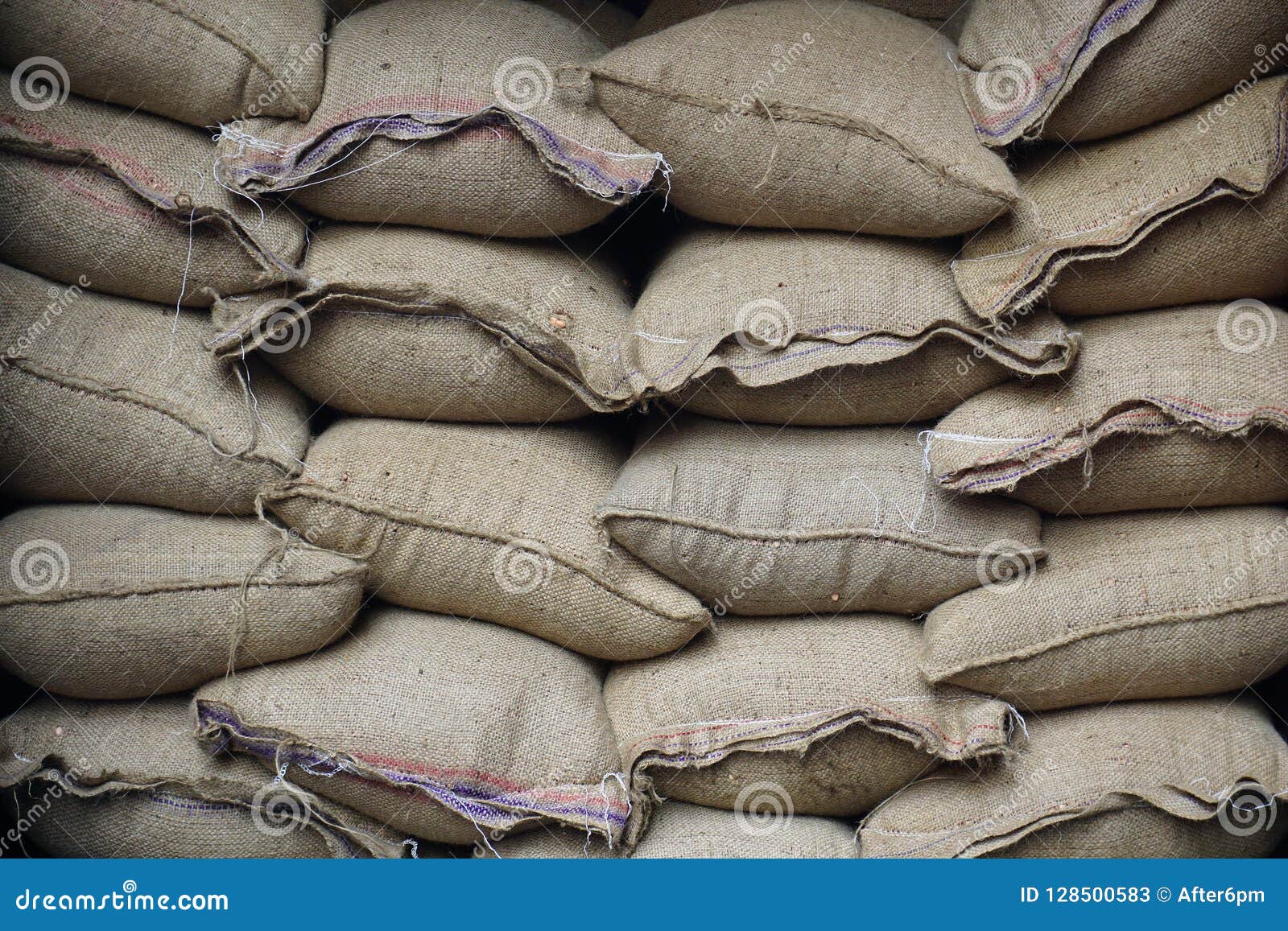 Sacks in warehouse stock image. Image of bags, rice - 128500583