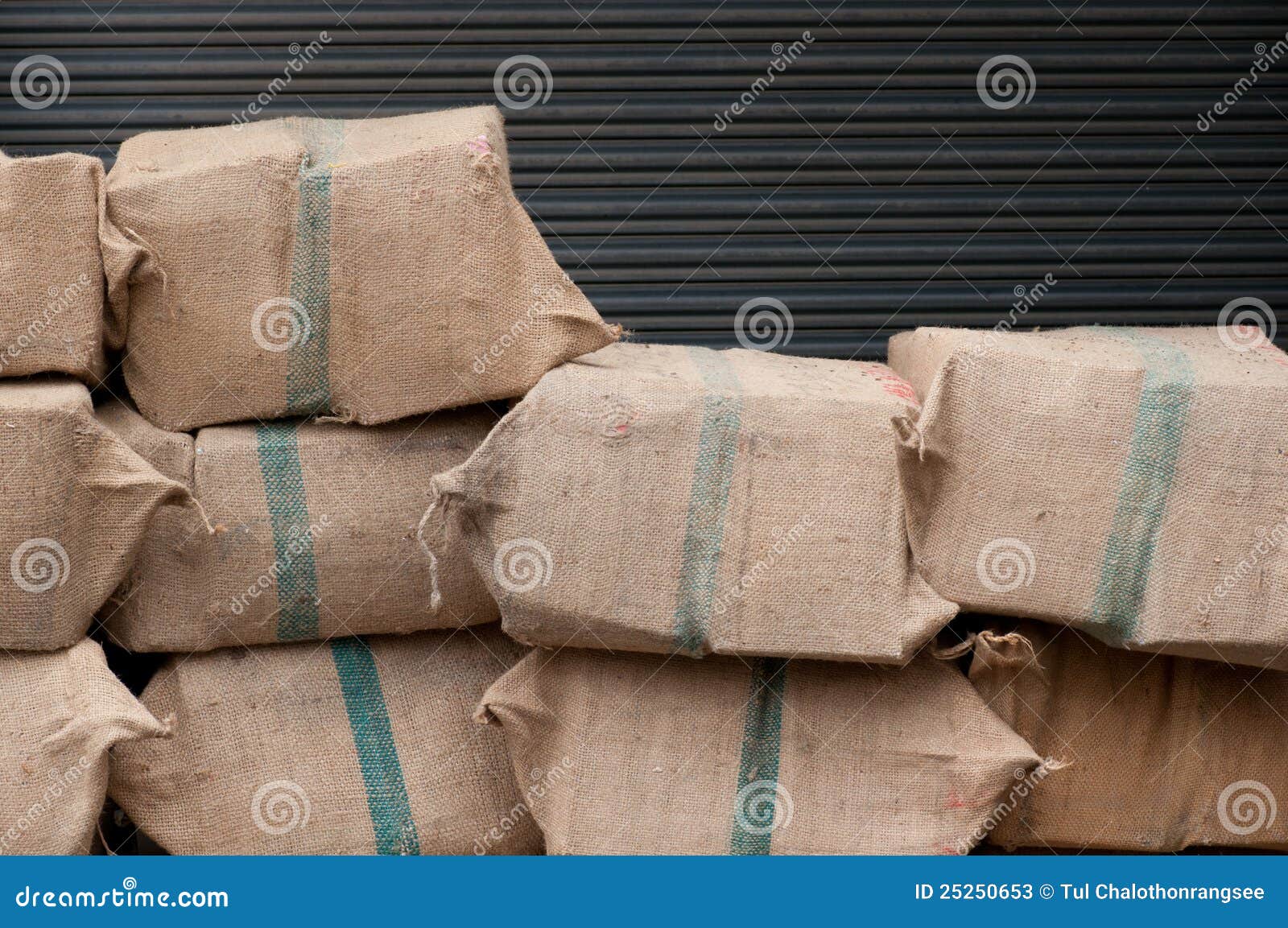 Sacks in the warehouse stock image. Image of nature, factory - 25250653