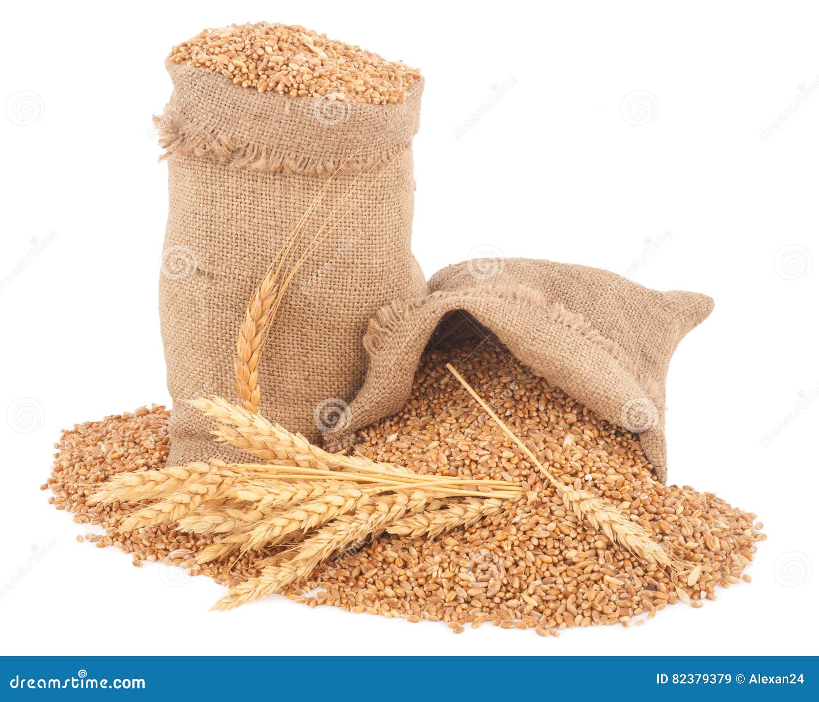 Sacks of wheat grains stock image. Image of agricultural - 82379379