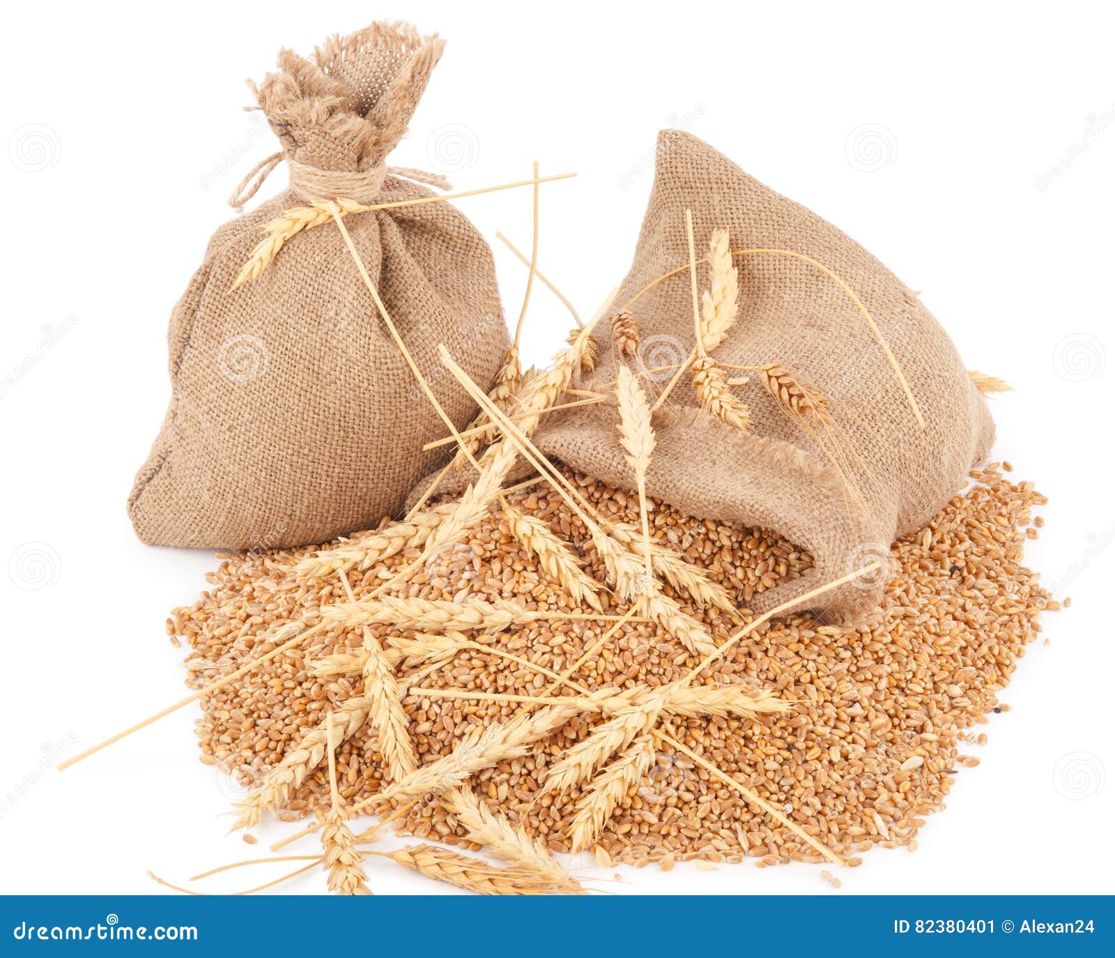 Sacks of wheat grains stock image. Image of ears, nutrition - 82380401