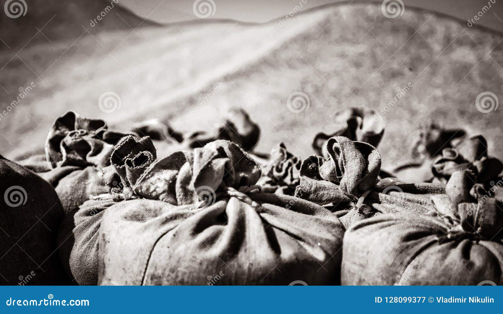 Sacks with wheat harvest stock image. Image of full - 128099377