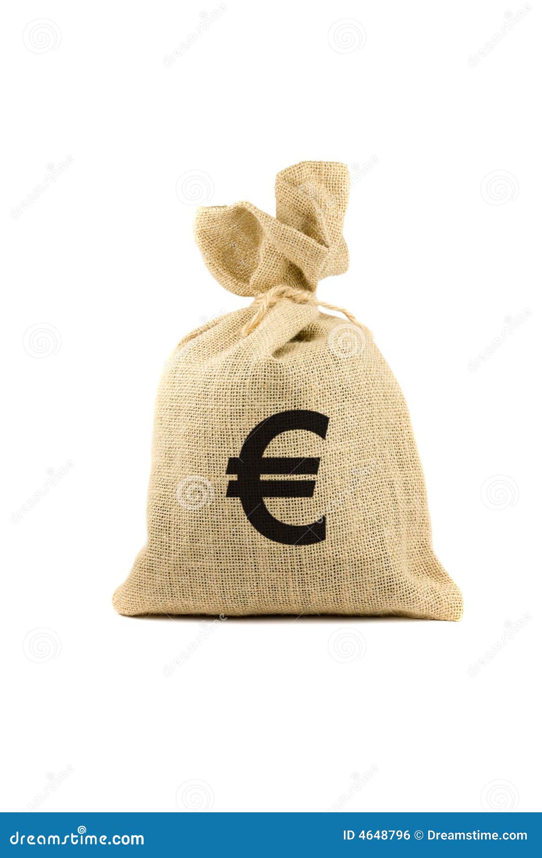 Saco com euro- sinal foto de stock. Imagem de flax, pagamento - 4648796