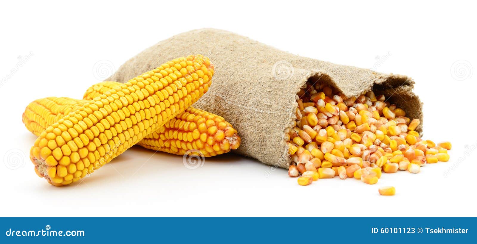 Saco de núcleos de milho imagem de stock. Imagem de isolado - 60101123