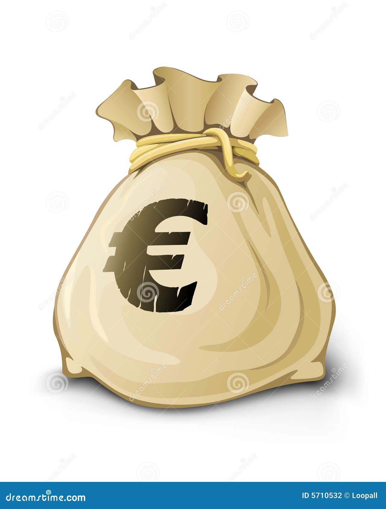 Saco Lleno Con El Dinero Euro Aislado Stock de ilustración ...