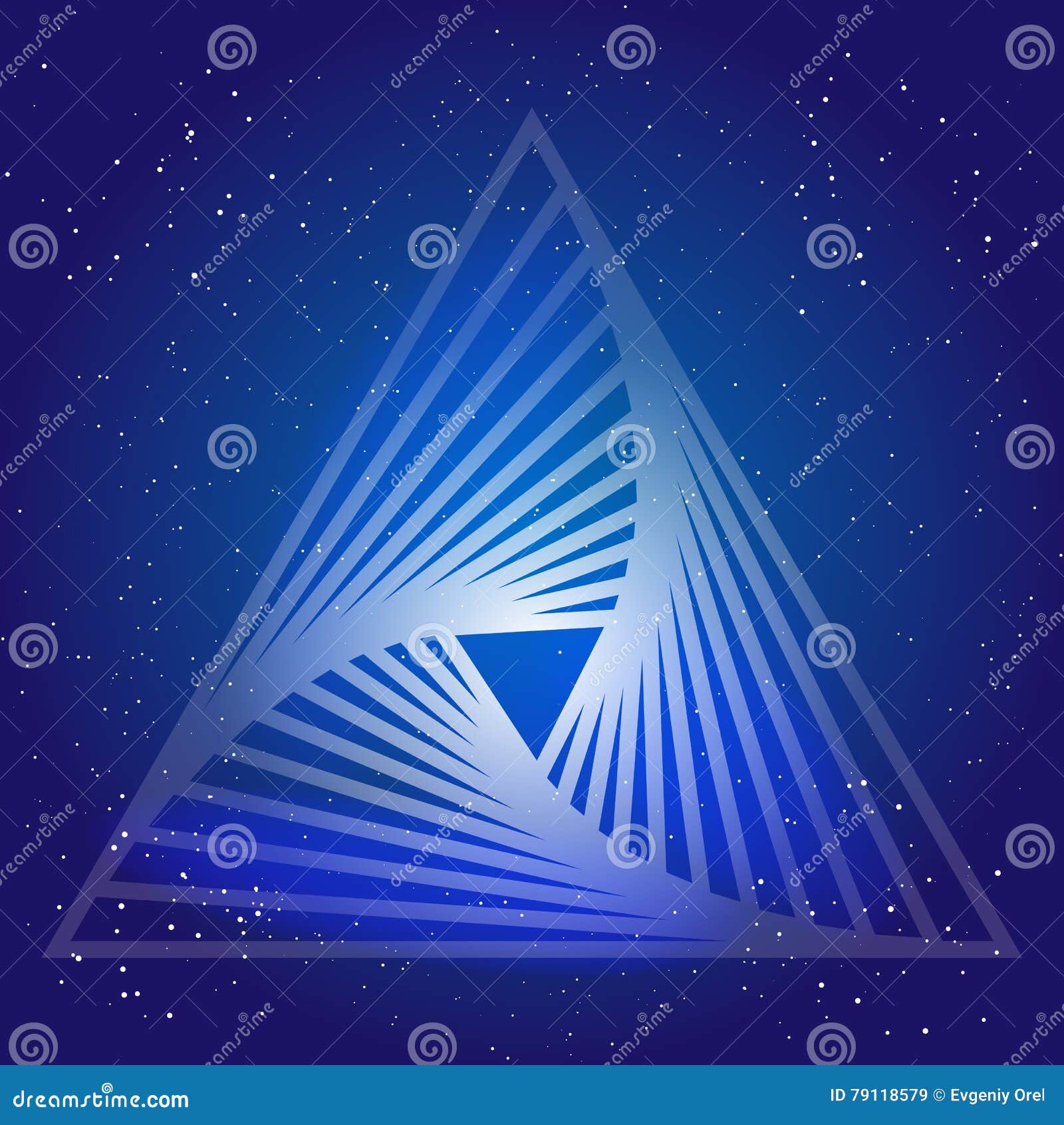 Sacral Geometry Design With Triangle On Background Of Space And Stars ...