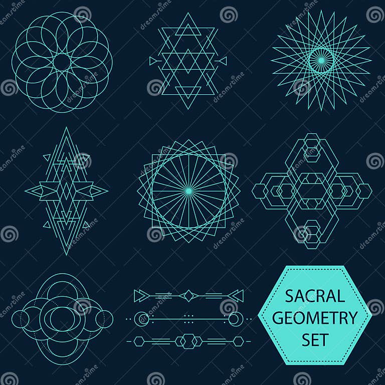 Sacral Geometry Vector Set stock vector. Illustration of chakra - 77438583