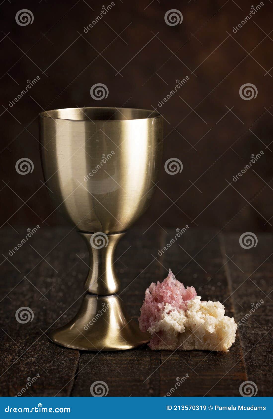 Sacrament of Holy Communion on a Dark Wooden Table Stock Image - Image ...