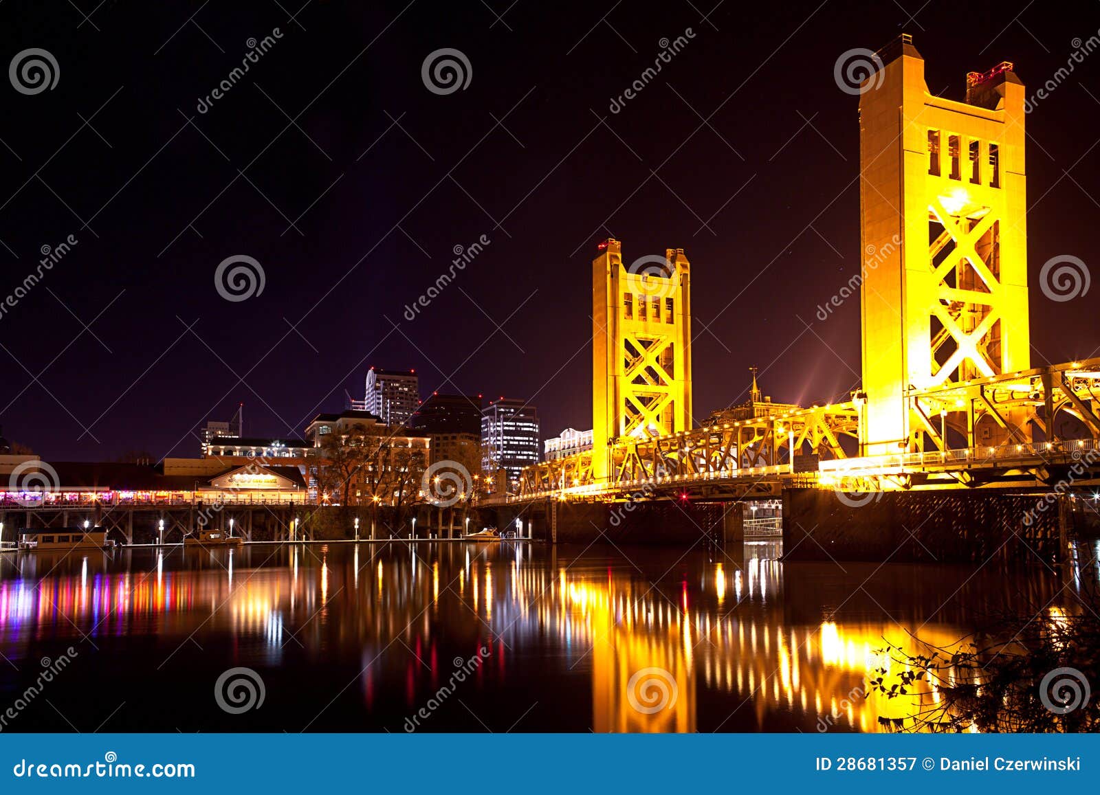 Sacramento Bridge stock image. Image of california, nights - 28681357
