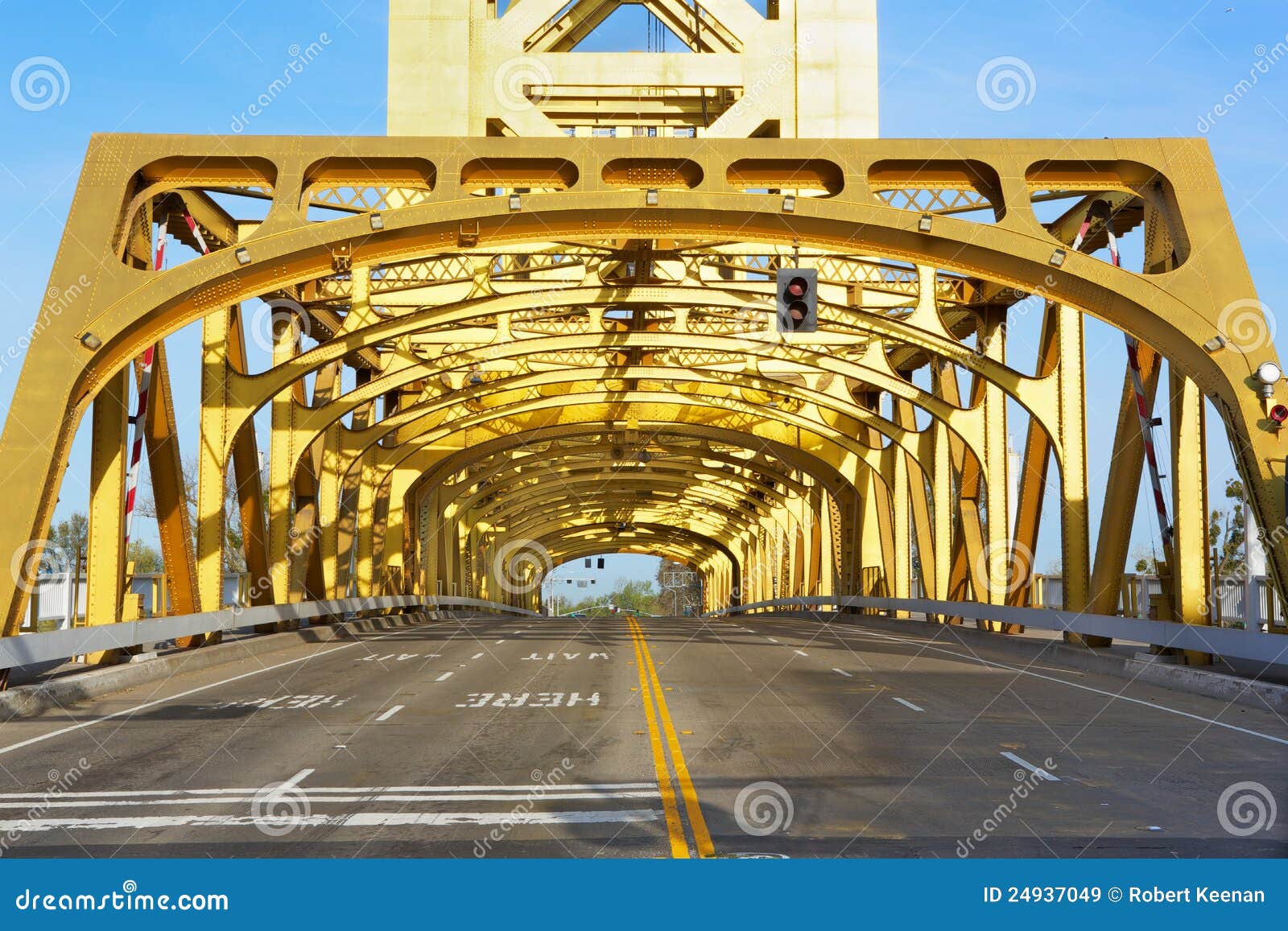 Sacramento Golden Tower Bridge Stock Image - Image of yellow, urban ...