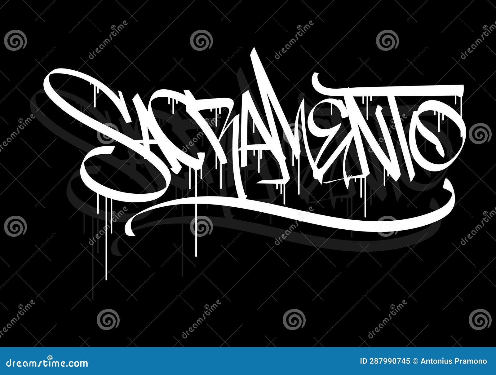 SACRAMENTO Word Graffiti Tag Style Stock Illustration - Illustration of ...
