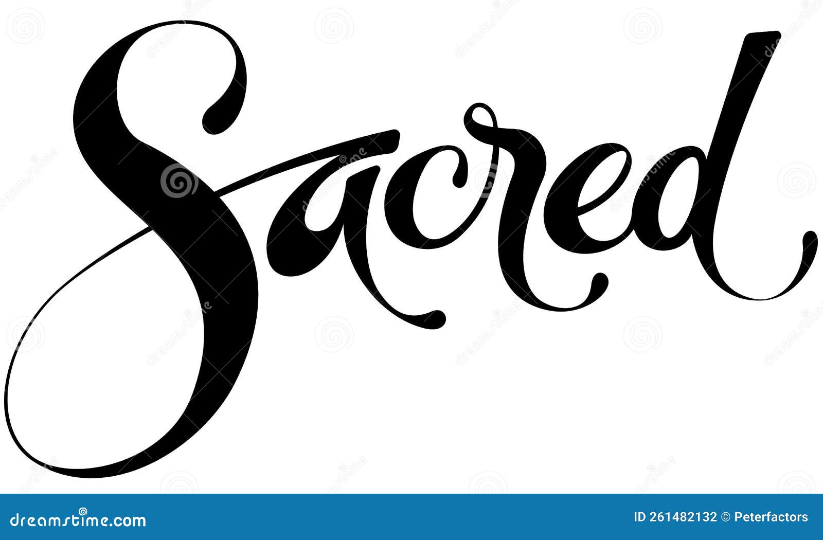 Sacred - Custom Calligraphy Text Stock Vector - Illustration of script ...