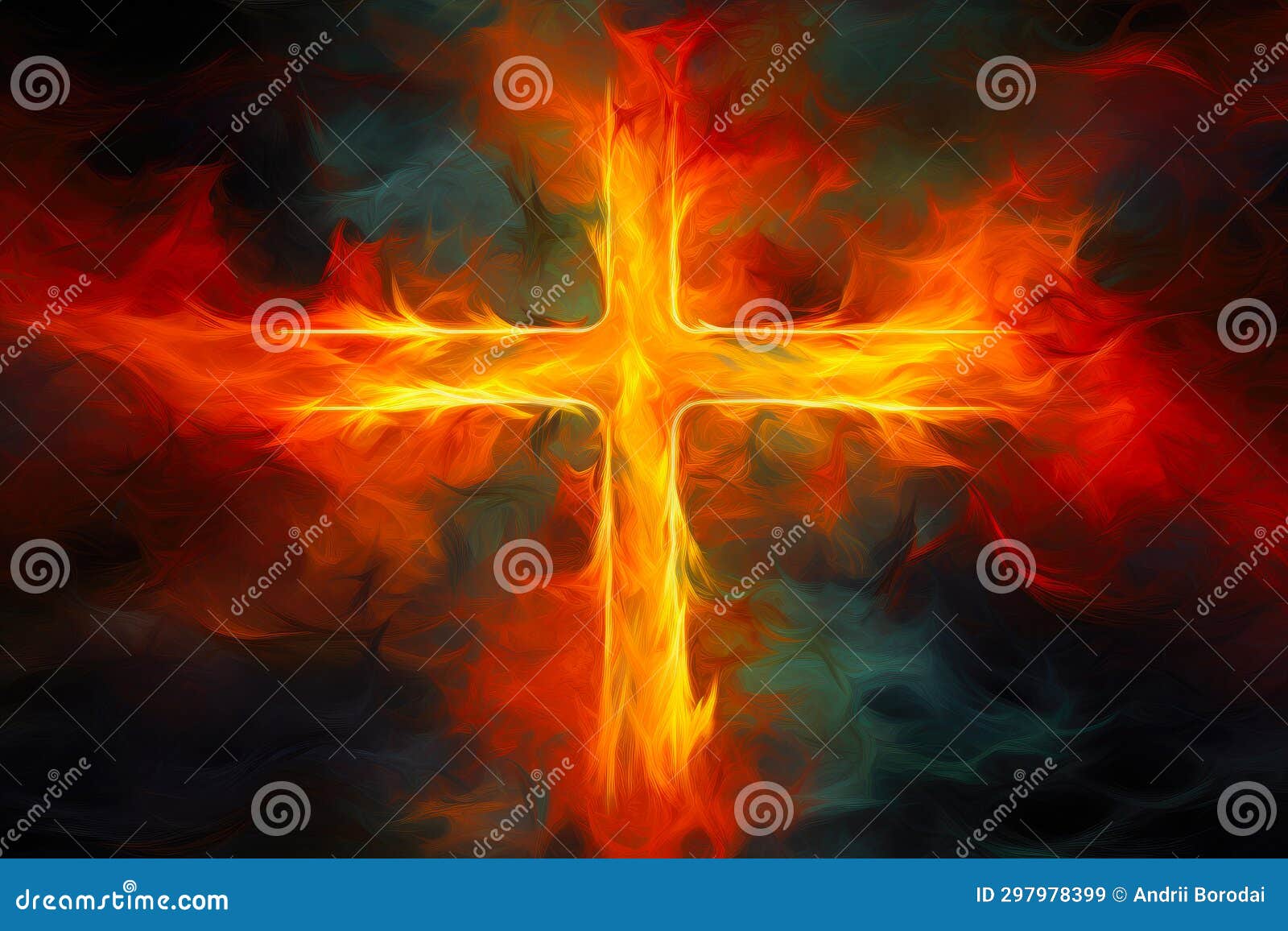 Sacred Fire: Contemporary Cross Art. Stock Illustration - Illustration ...