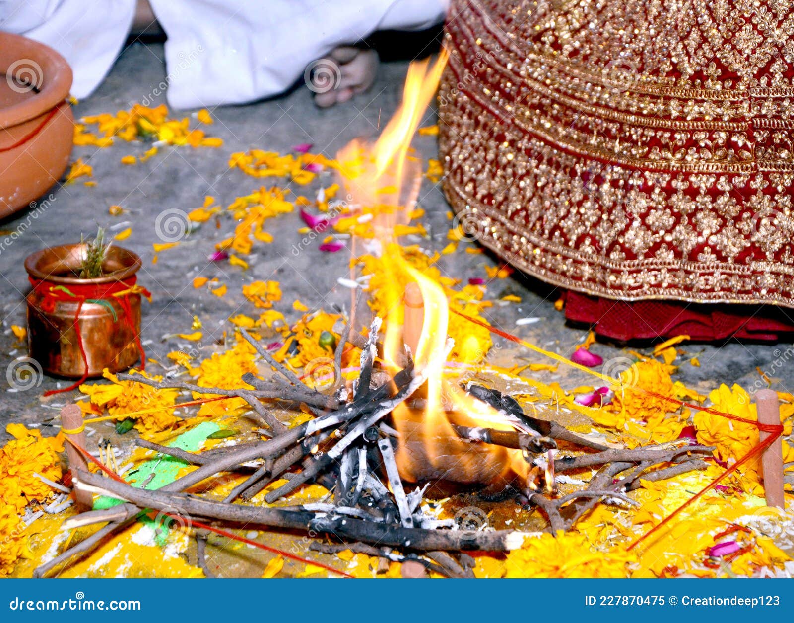 Sacred Fire for Puja . Selective Focus is Used Stock Image - Image of ...