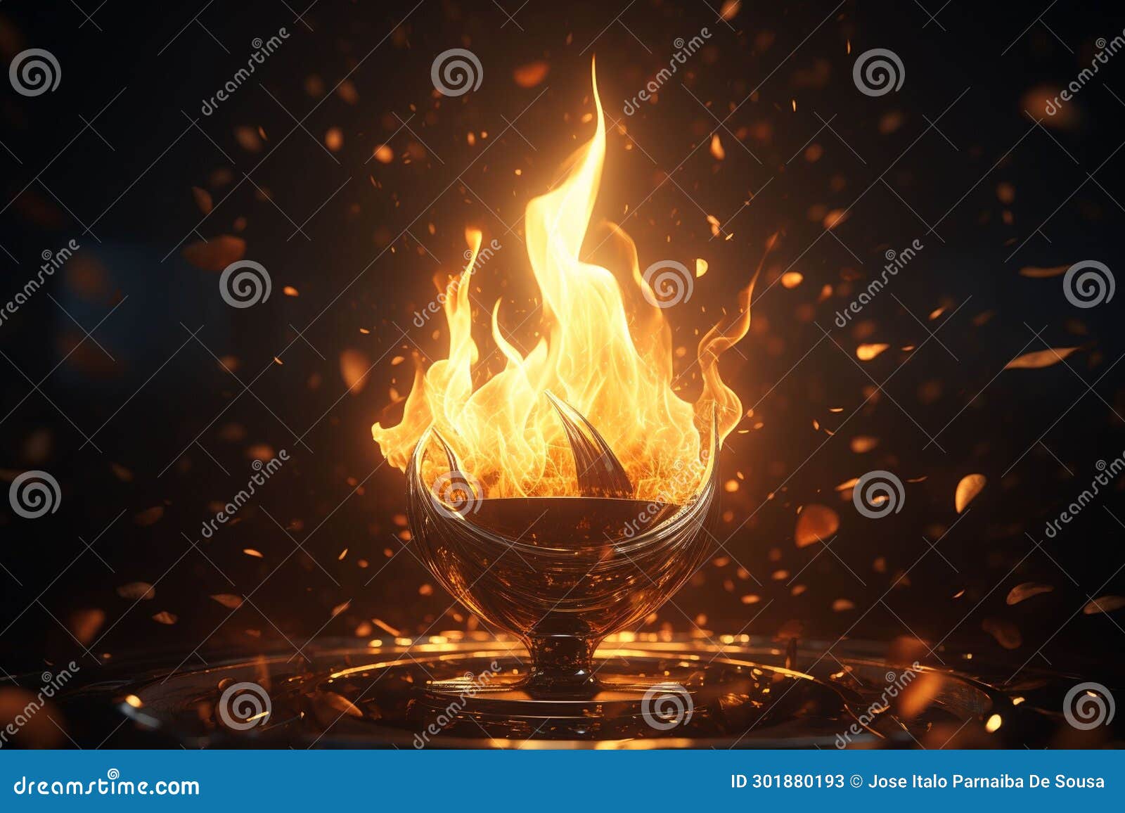 Sacred Flame of Eternal Remembrance a Symbolic Stock Illustration - Illustration of black, heat ...