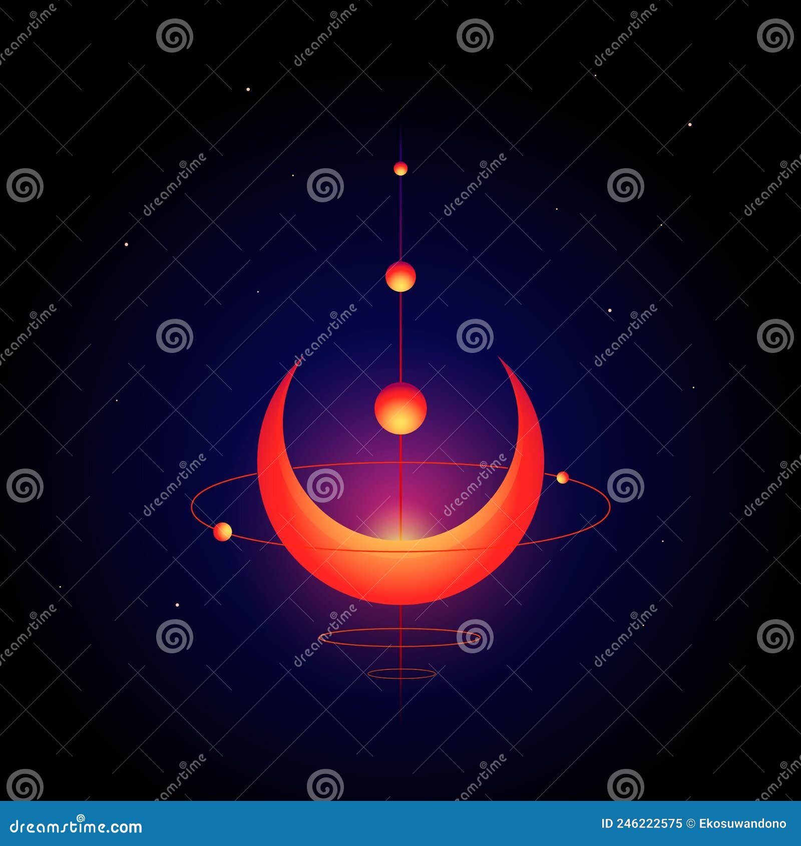 Formation Of The Moon. Luna Formed From Collision Between The Proto ...