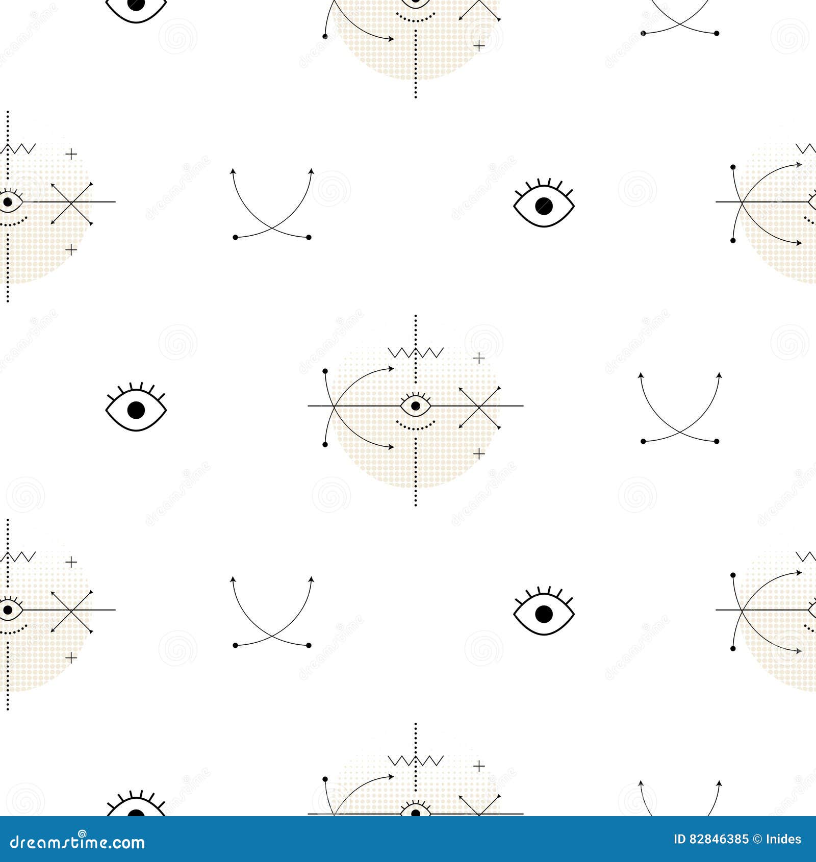 Sacred Geometry Arrow Shapes Seamless Vector Pattern. Stock Vector ...