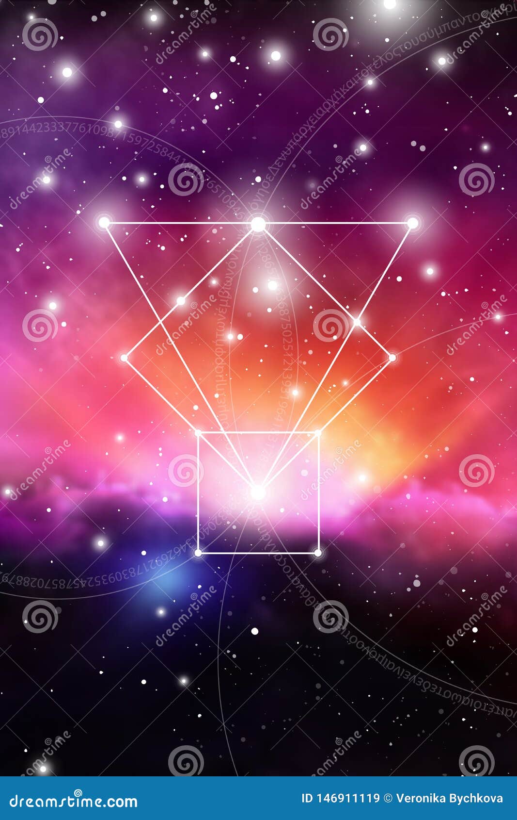 Sacred Geometry Art with Golden Ratio Numbers, Interlocking Circles ...