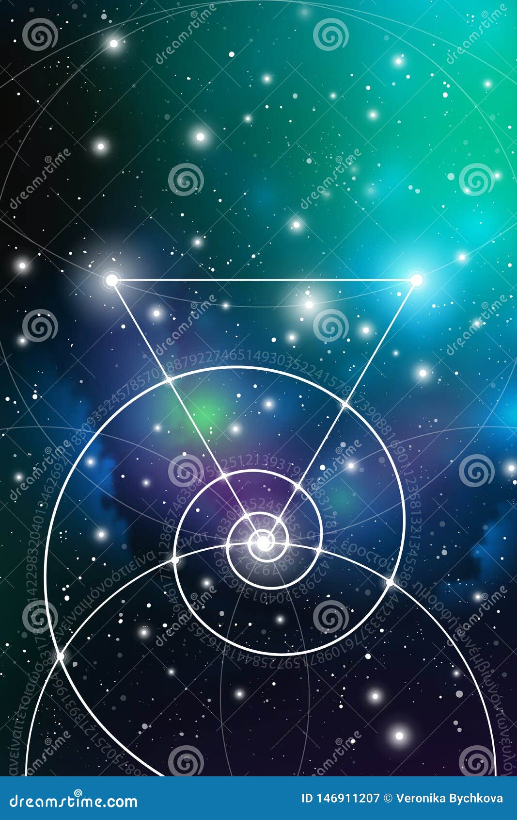 Sacred Geometry Art with Golden Ratio Numbers, Interlocking Circles ...