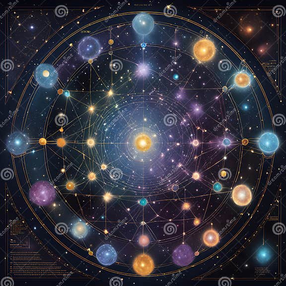Sacred Geometry Celestial Map of Constellations and Astronomical ...