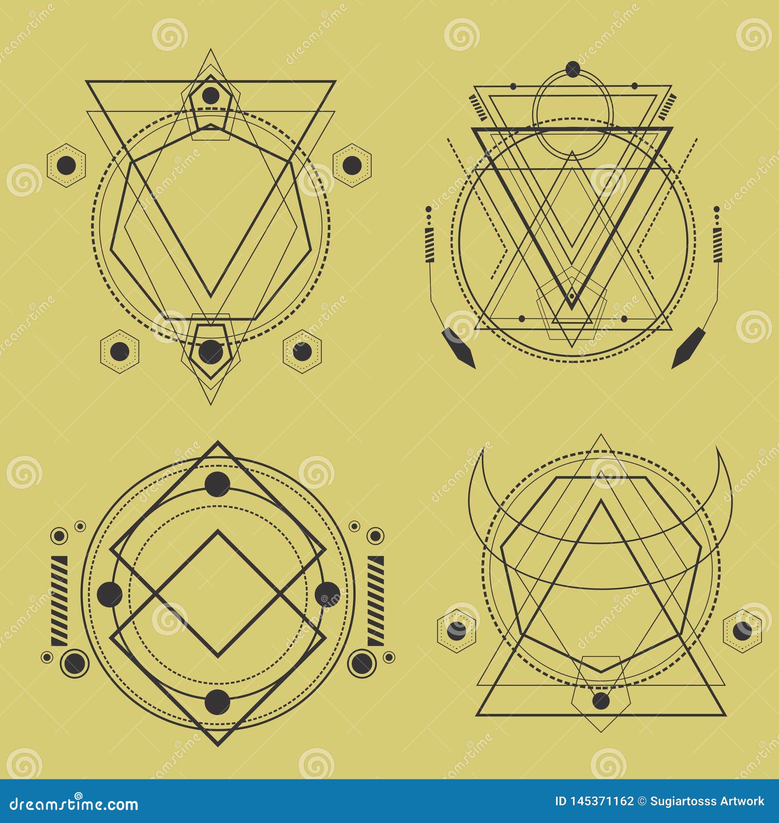 Sacred geometry pack stock vector. Illustration of sacred - 145371162