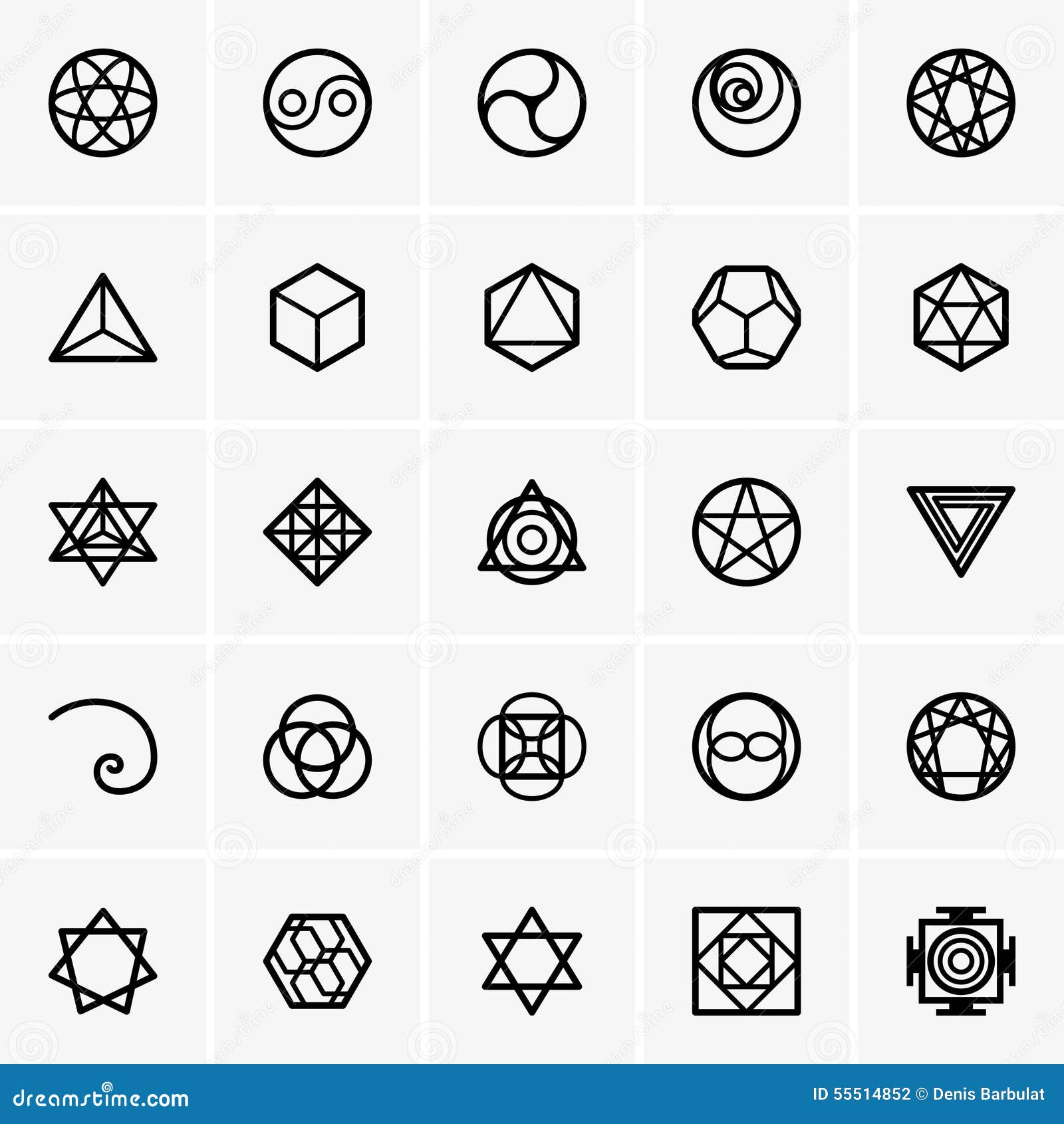 Sacred geometry icons stock vector. Illustration of symmetry - 55514852
